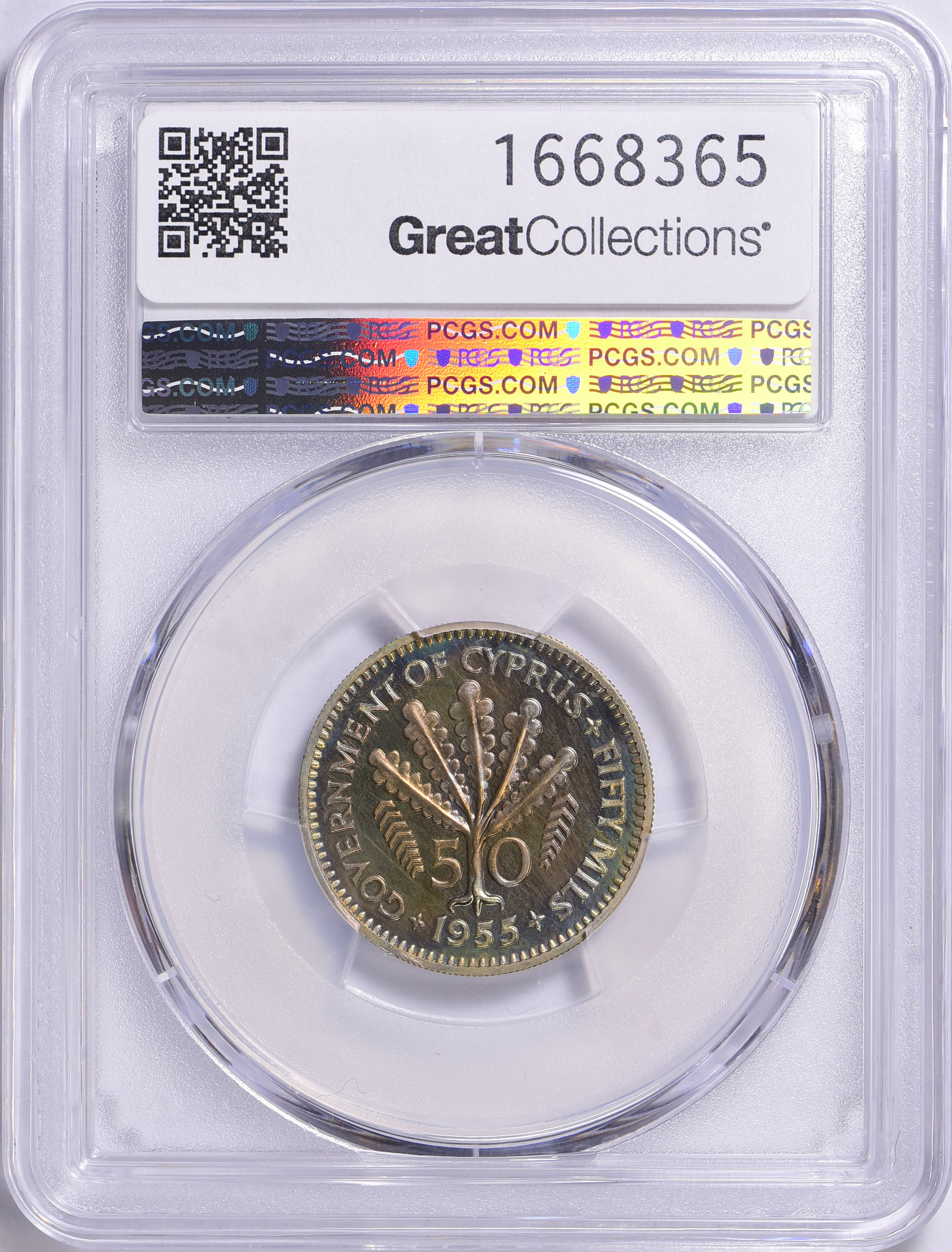 Cyprus 1955 50 Mils KM-36 PCGS Proof-66 CAMEO (Toned) (Item 1668365 ...