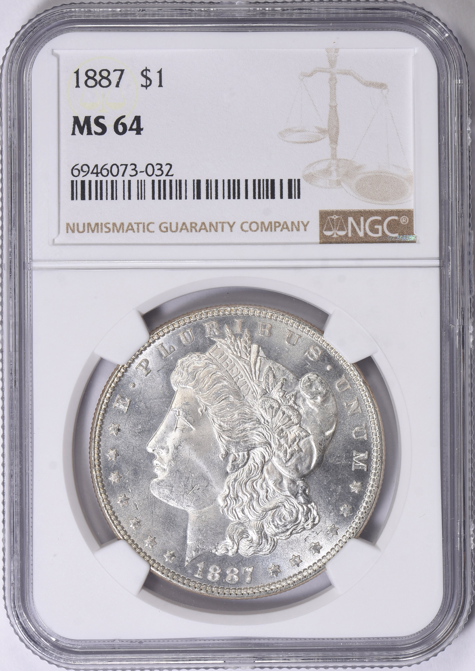 1887 Morgan Silver Dollar NGC MS-64 (Item 1668644) | GreatCollections Coin Auctions