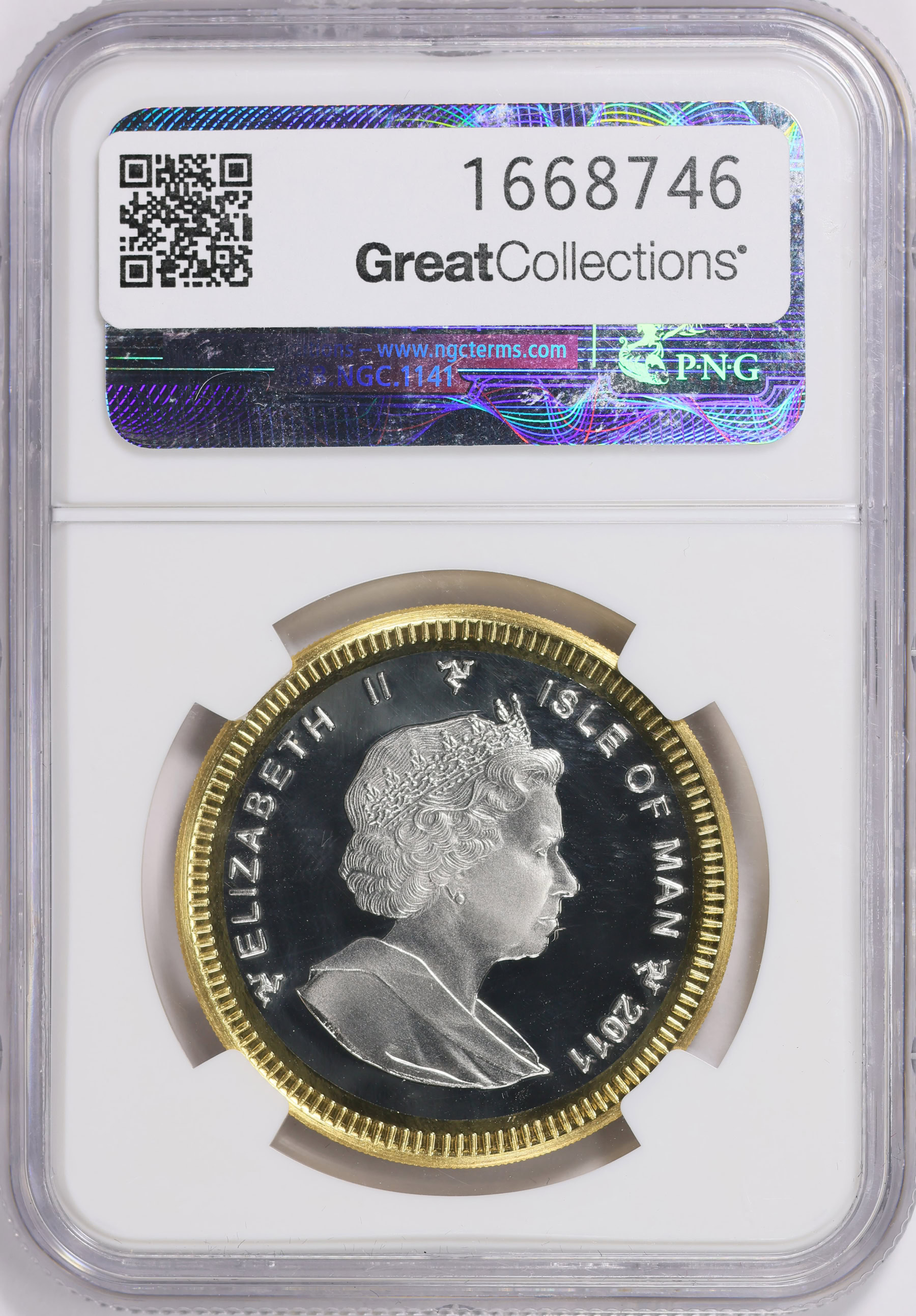 Isle of Man 2011 Bimetallic Angel NGC Proof-70 UC (AGW = 0.449 oz. APtW ...