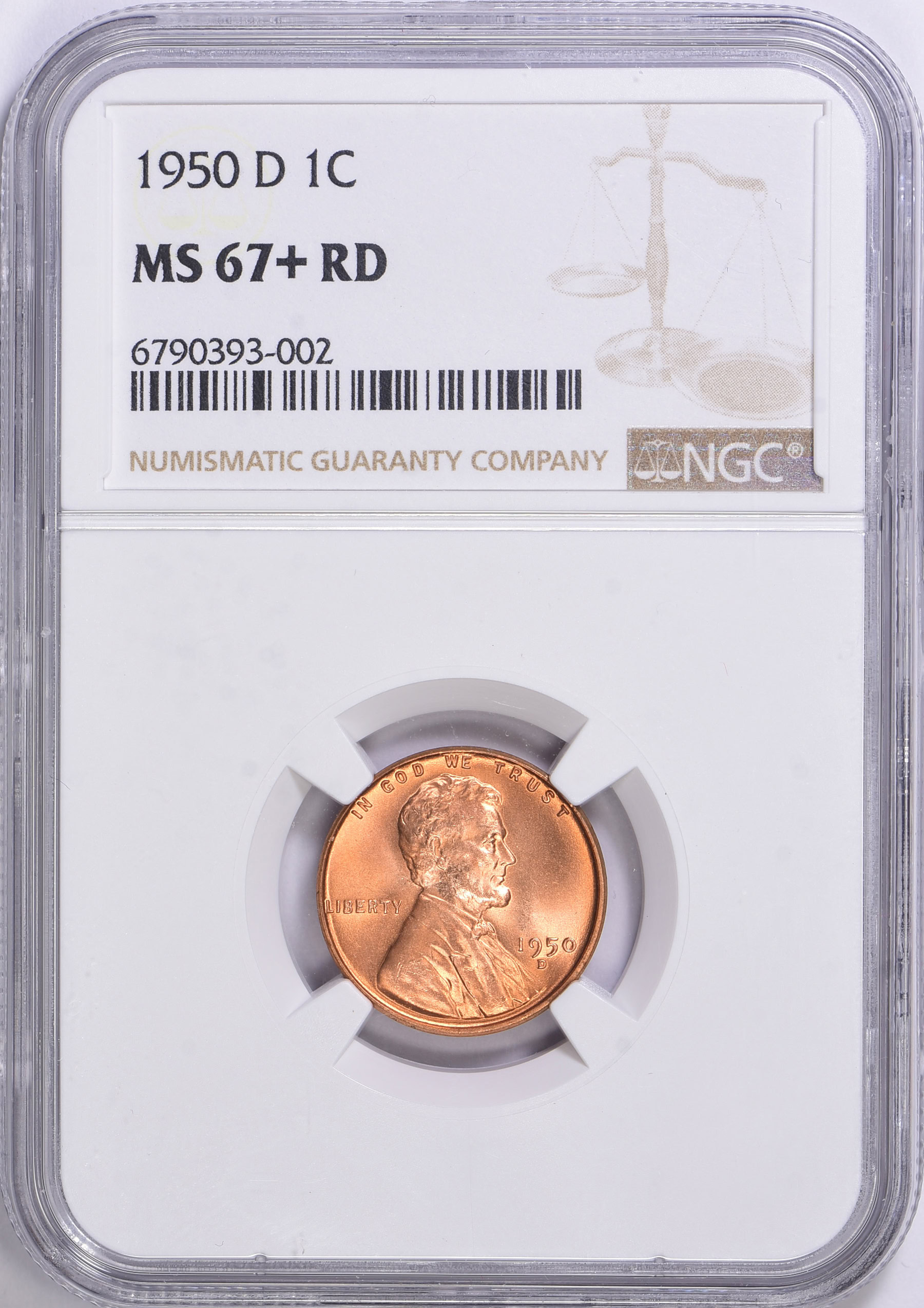 1950-D Lincoln Cent NGC MS-67+ RD (Item 1668840) | GreatCollections ...
