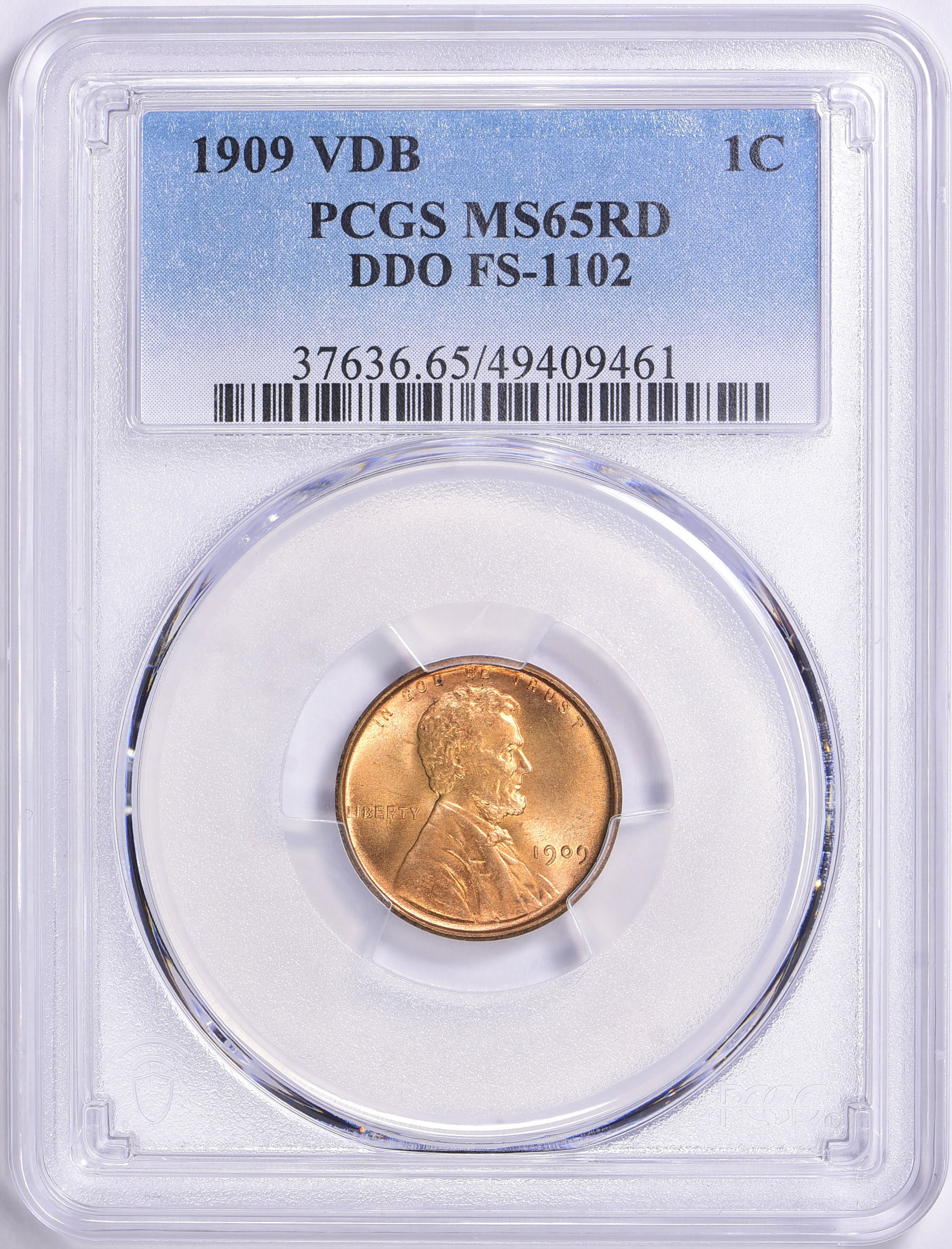 1909 VDB Lincoln Cent Doubled Die Obverse FS-1102 PCGS MS-65 RD (Item 1668848 ...