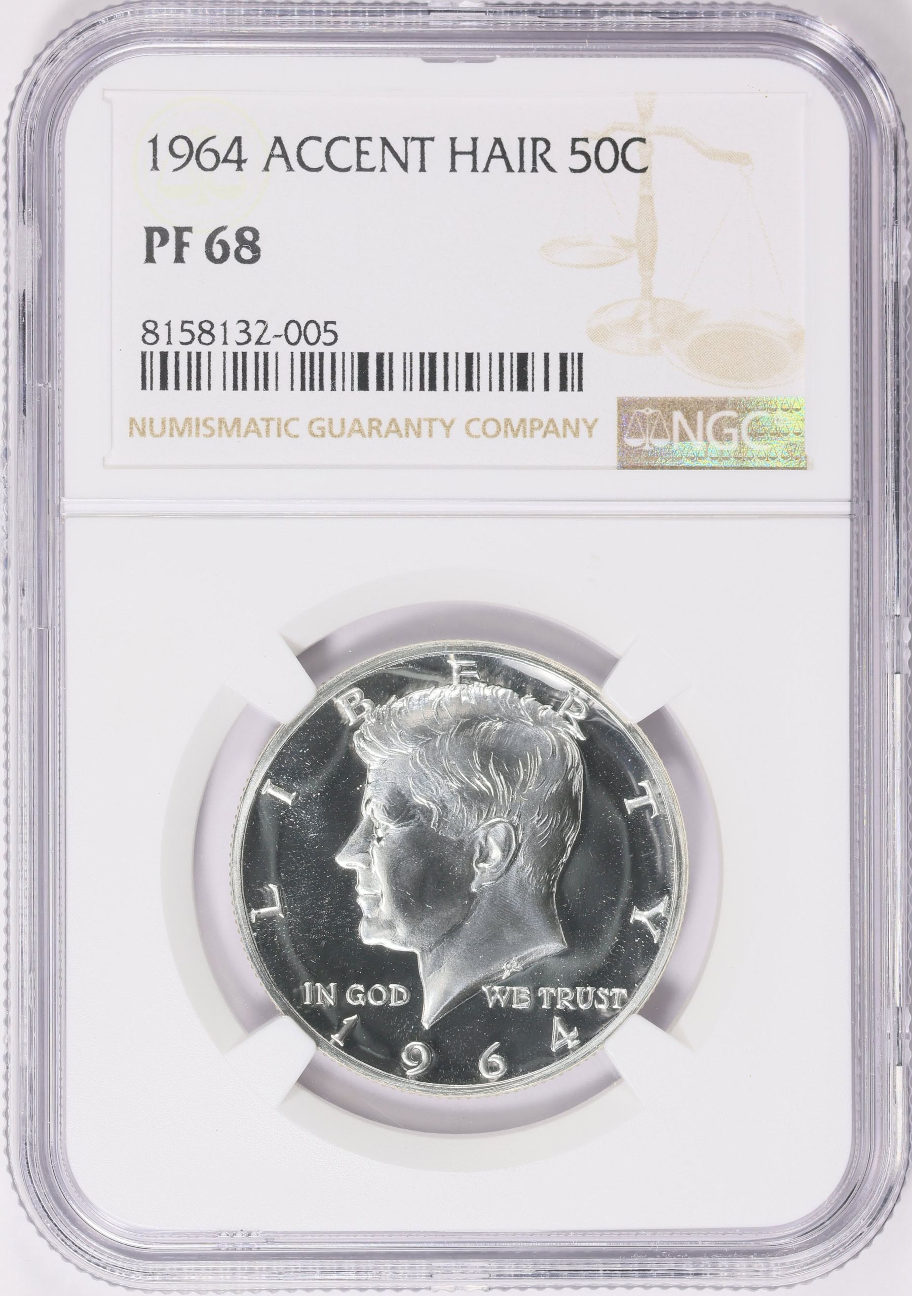 1964 Kennedy Half Dollar Accented Hair NGC Proof-68 (Item 1669110 ...