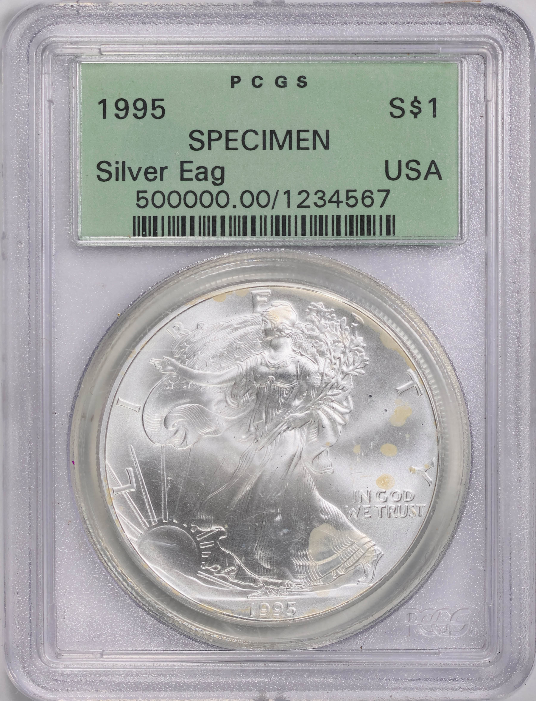 1995 $1 Silver Eagle PCGS Specimen OGH (Item 1669358 ...