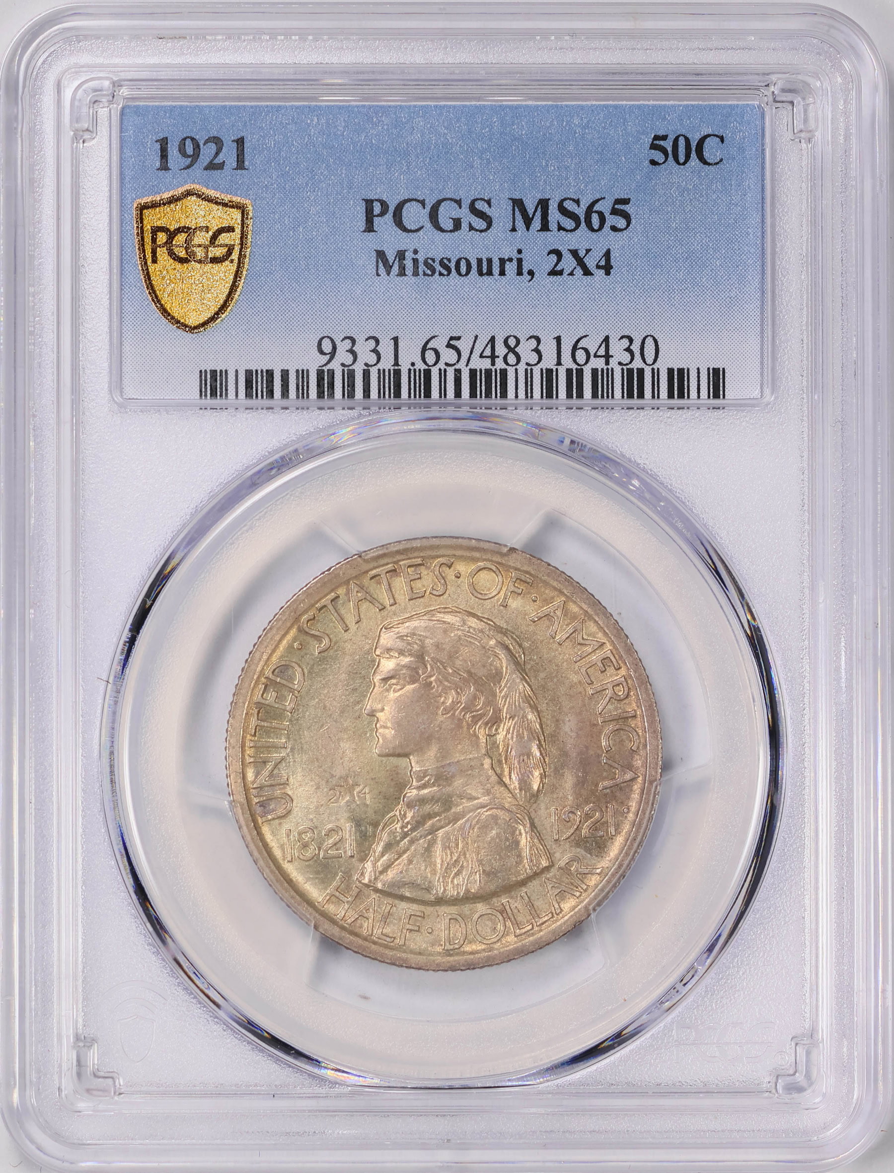 1921 Missouri Centennial Half Dollar 2x4 PCGS MS-65 (Item 1669398 ...