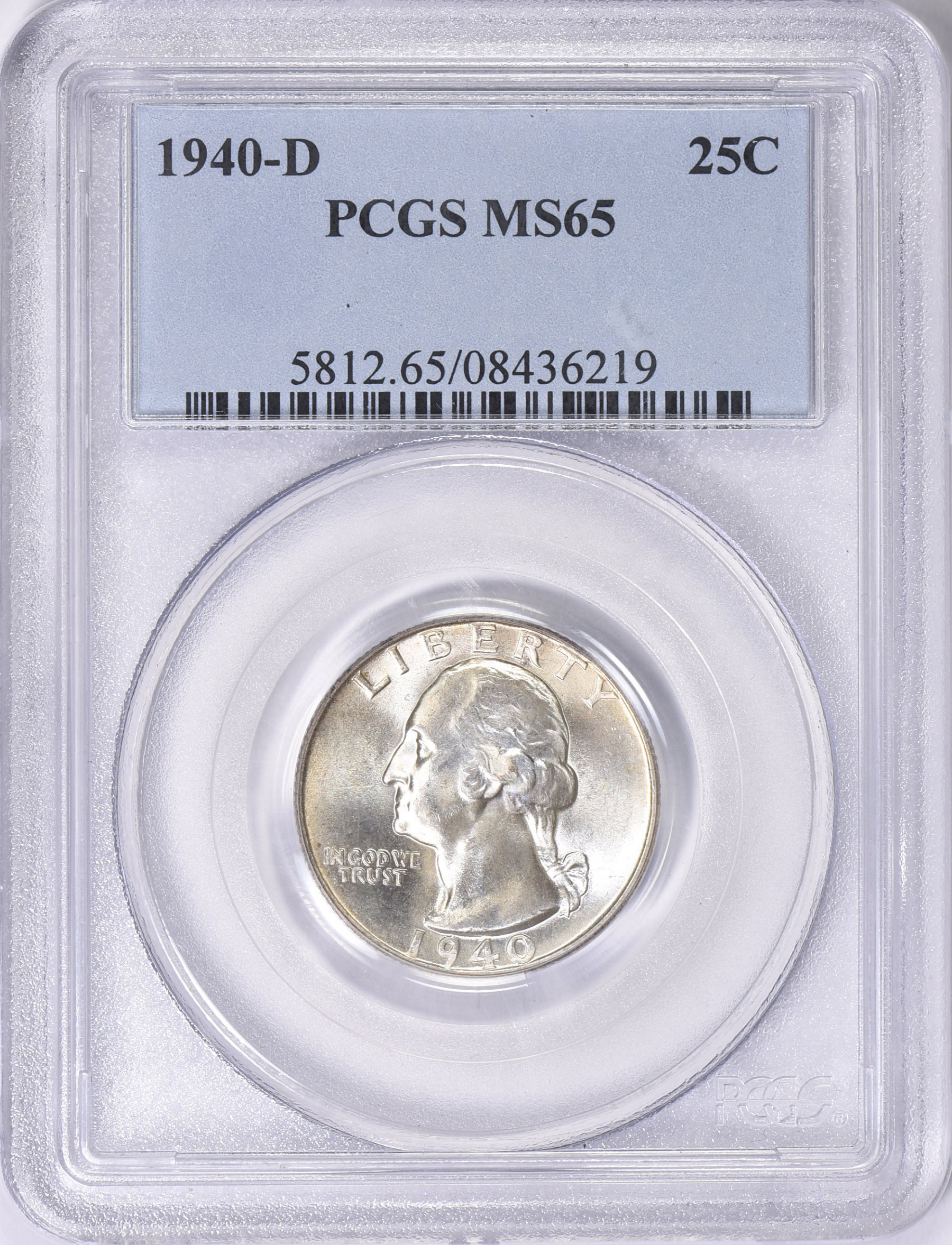 1940-D Washington Quarter PCGS MS-65 (Item 1669787) | GreatCollections Coin Auctions