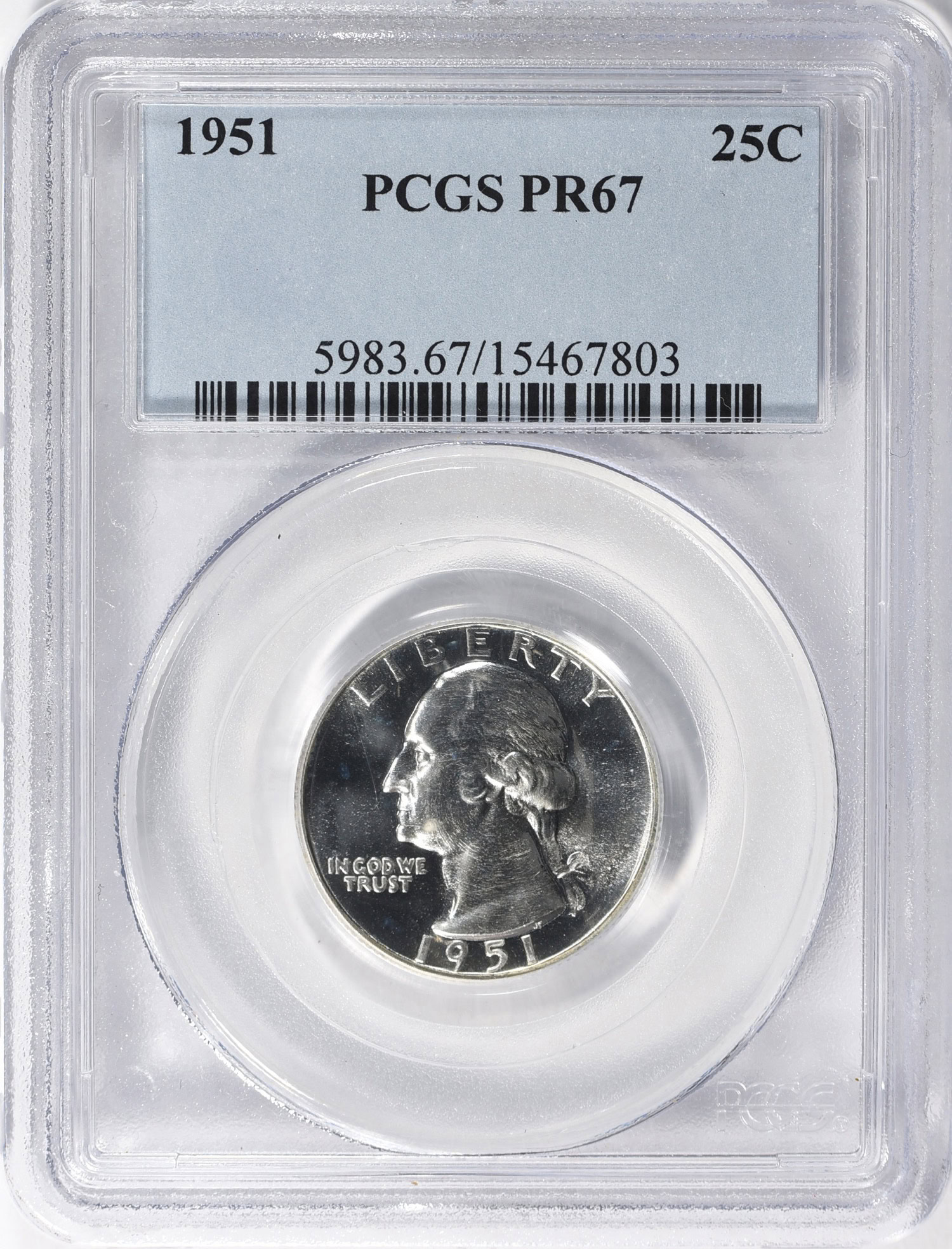 1951 Washington Quarter PCGS Proof-67 (Item 1669792) | GreatCollections Coin Auctions