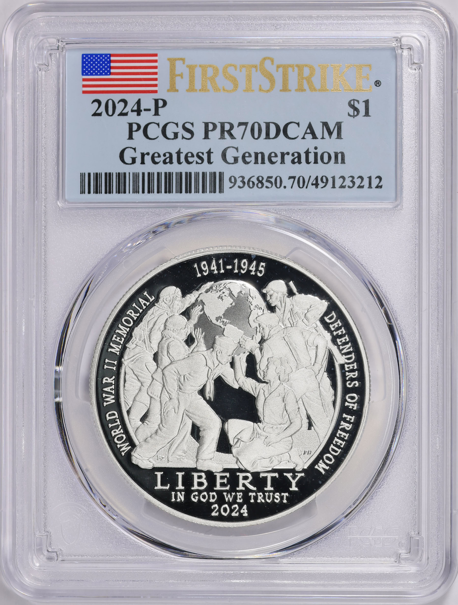 2024-P Greatest Generation Dollar First Strike PCGS Proof-70 DCAM ...