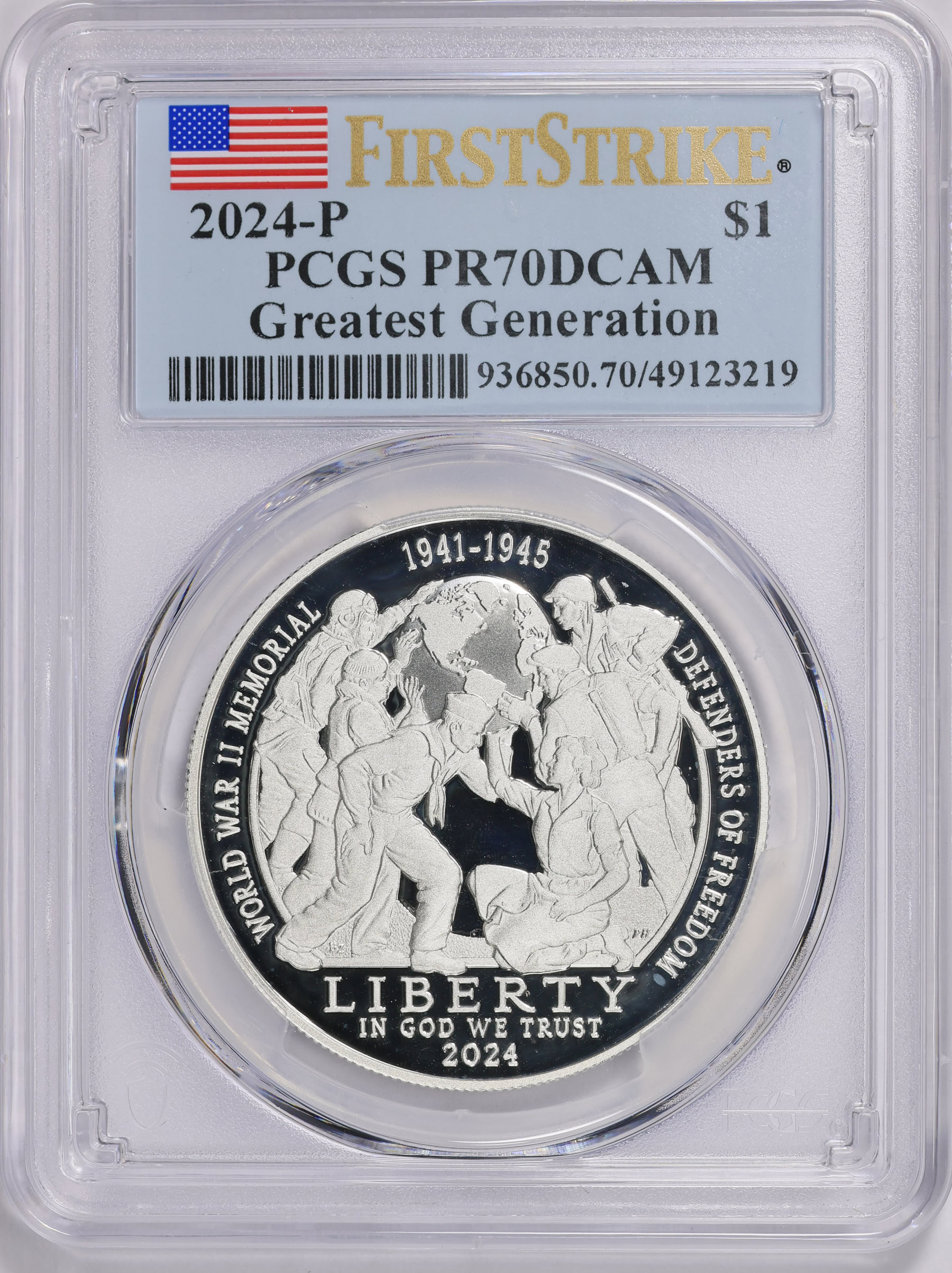 2024-P Greatest Generation Dollar First Strike PCGS Proof-70 DCAM ...