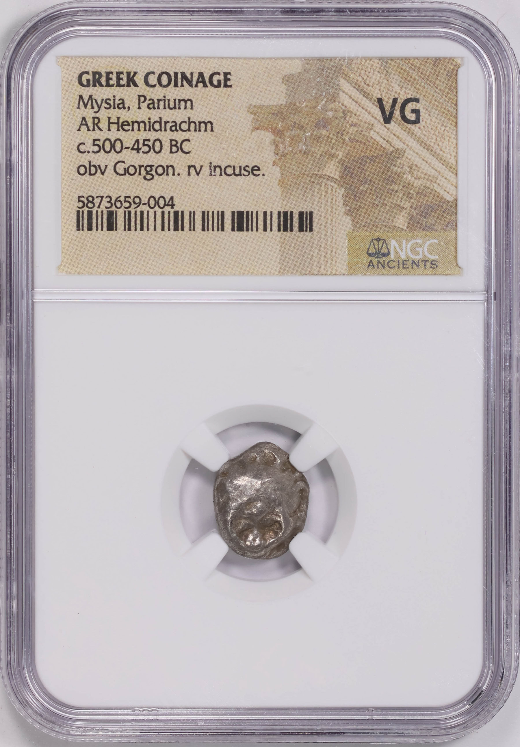 Ancient Mysia, Parium c.500-450 B.C. AR Hemidrachm NGC VG | NGC Cert ...