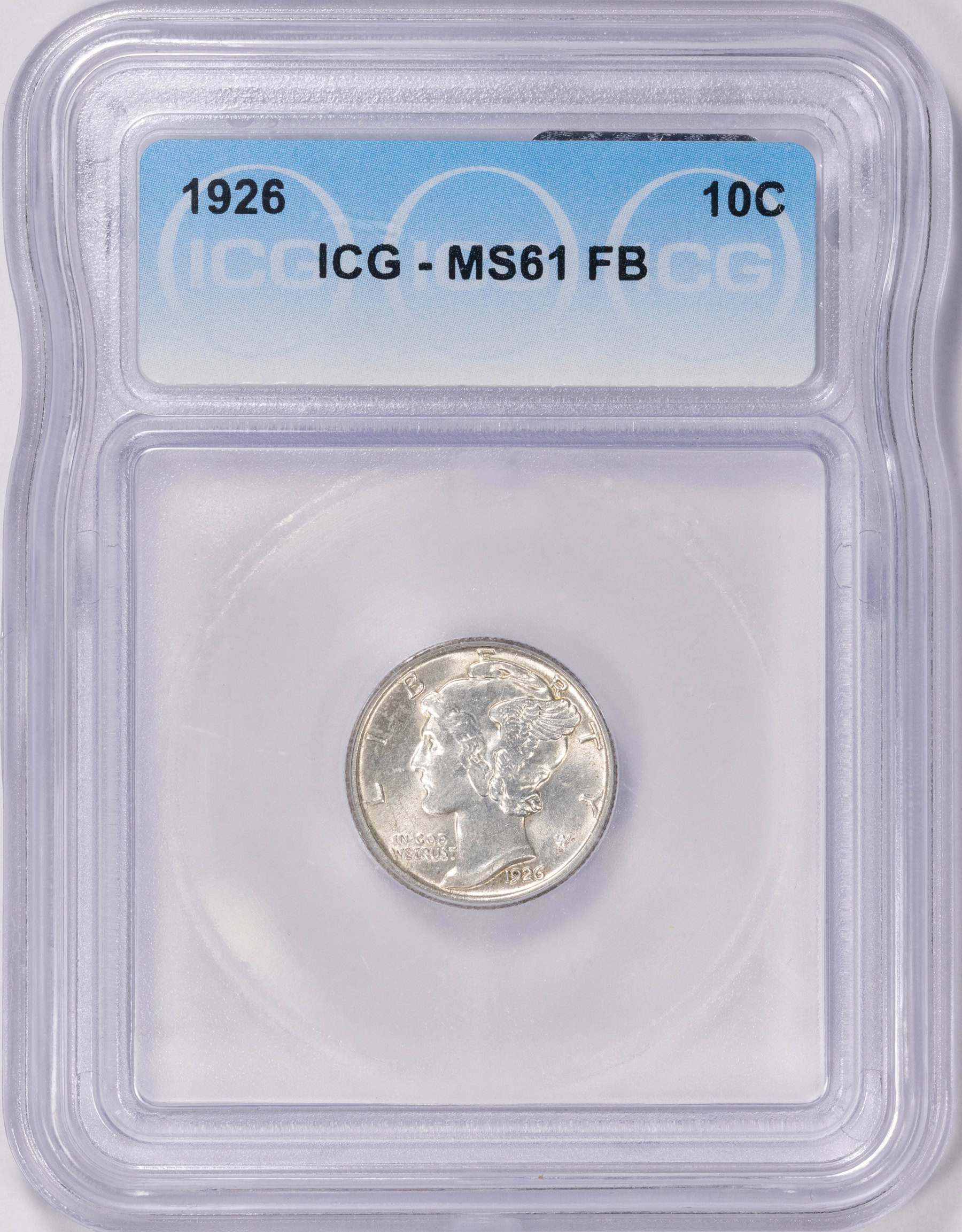 1926 Mercury Dime ICG MS-61 FB (Item 1669937) | GreatCollections Coin ...