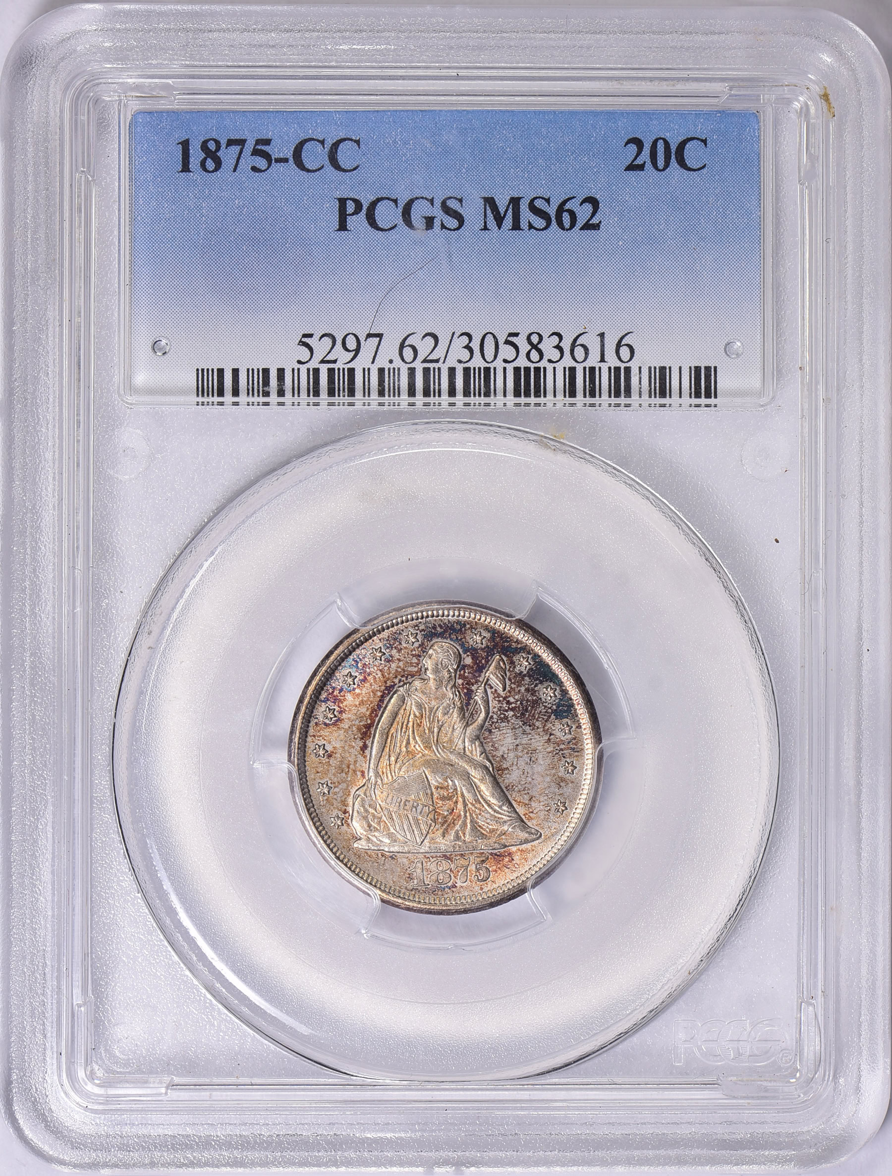 1875-CC Twenty-Cent Piece PCGS MS-62 (Toned) (Item 1670297 ...