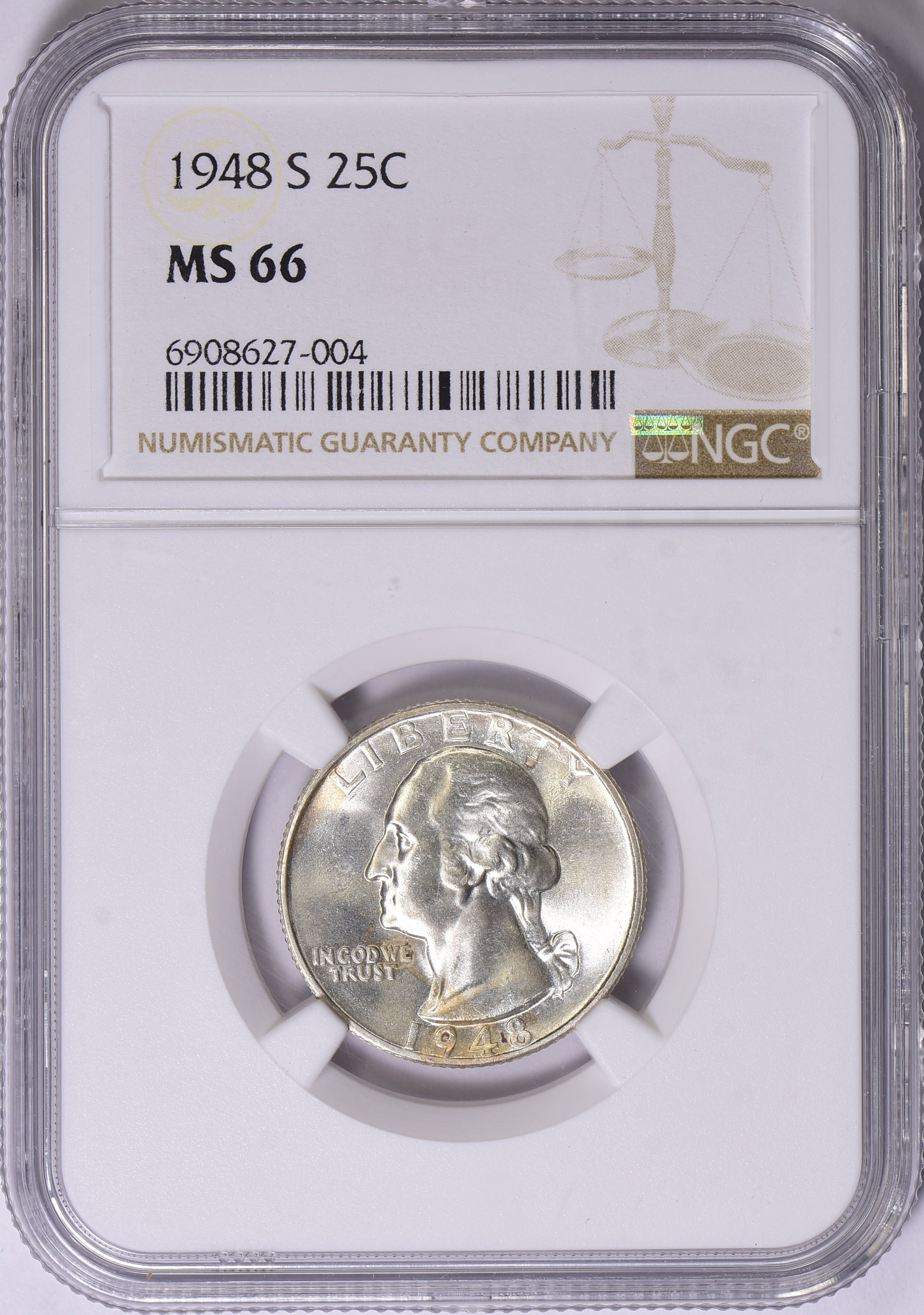 1948-S Washington Quarter NGC MS-66 (Item 1670311) | GreatCollections Coin Auctions