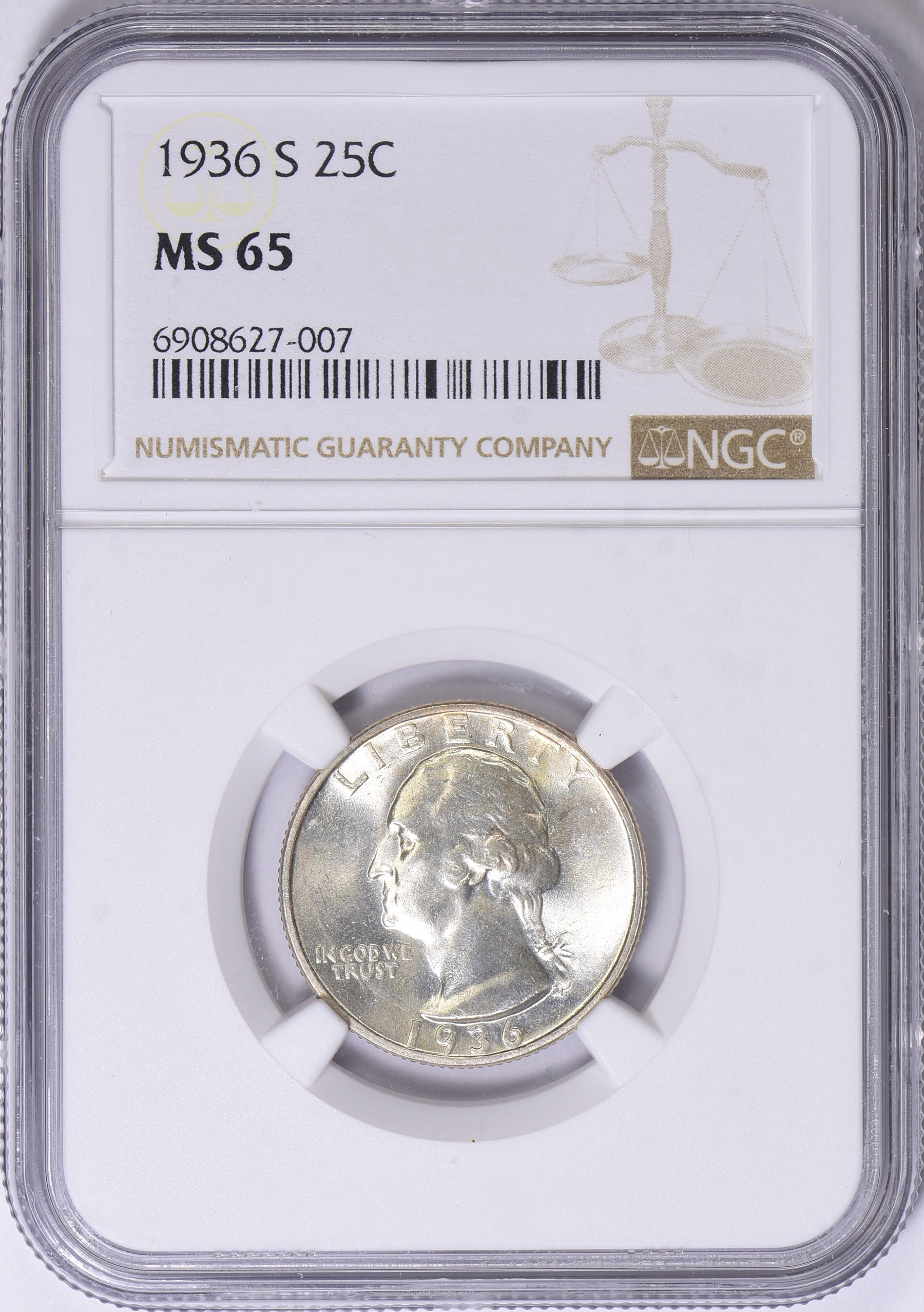 1936-S Washington Quarter NGC MS-65 (Item 1670314) | GreatCollections Coin Auctions