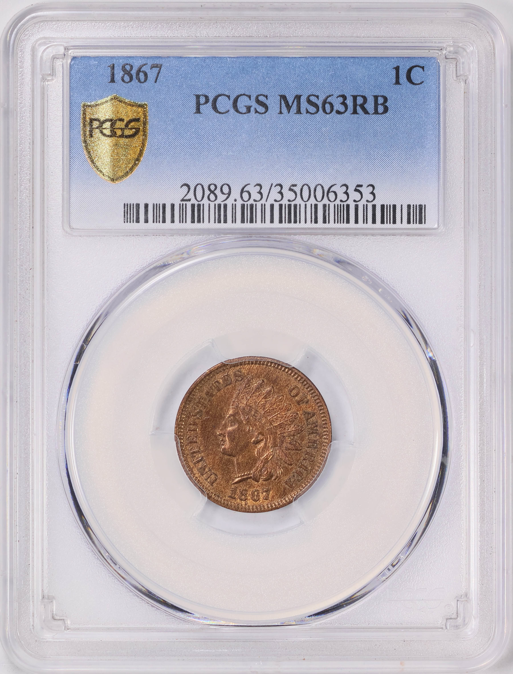 1867 Indian Cent PCGS MS-63 RB (Item 1670557) | GreatCollections Coin ...