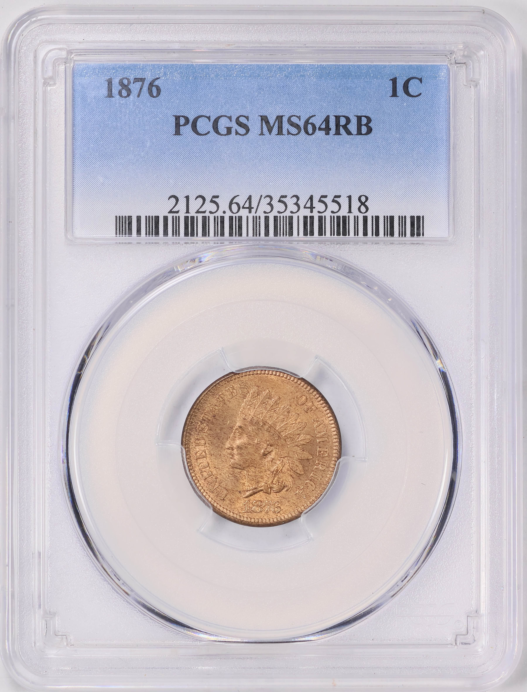 1876 Indian Cent PCGS MS-64 RB (Item 1670558) | GreatCollections Coin Auctions