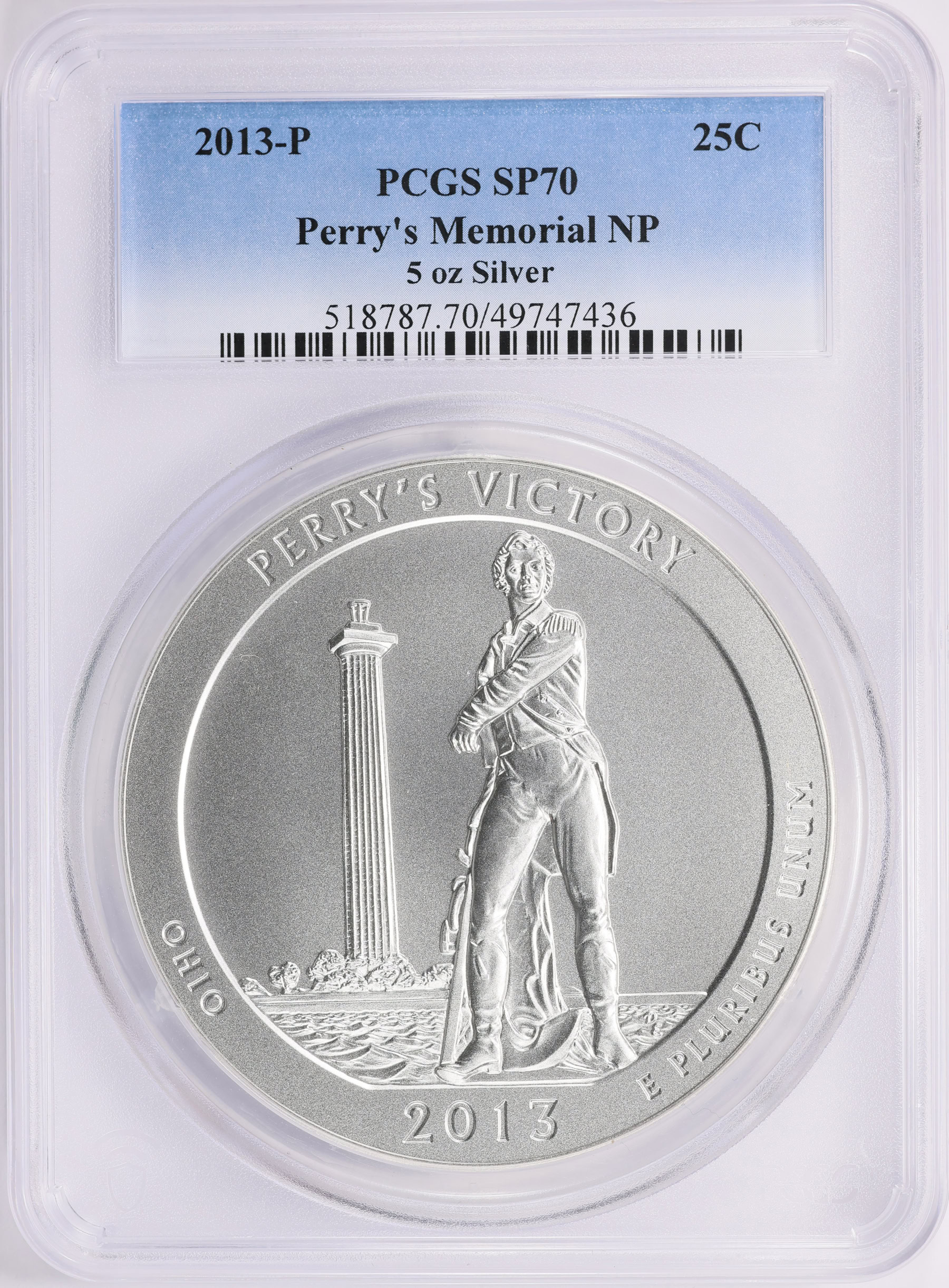 2013-P America the Beautiful 5 oz. Silver Quarter Perrys Memorial NP ...