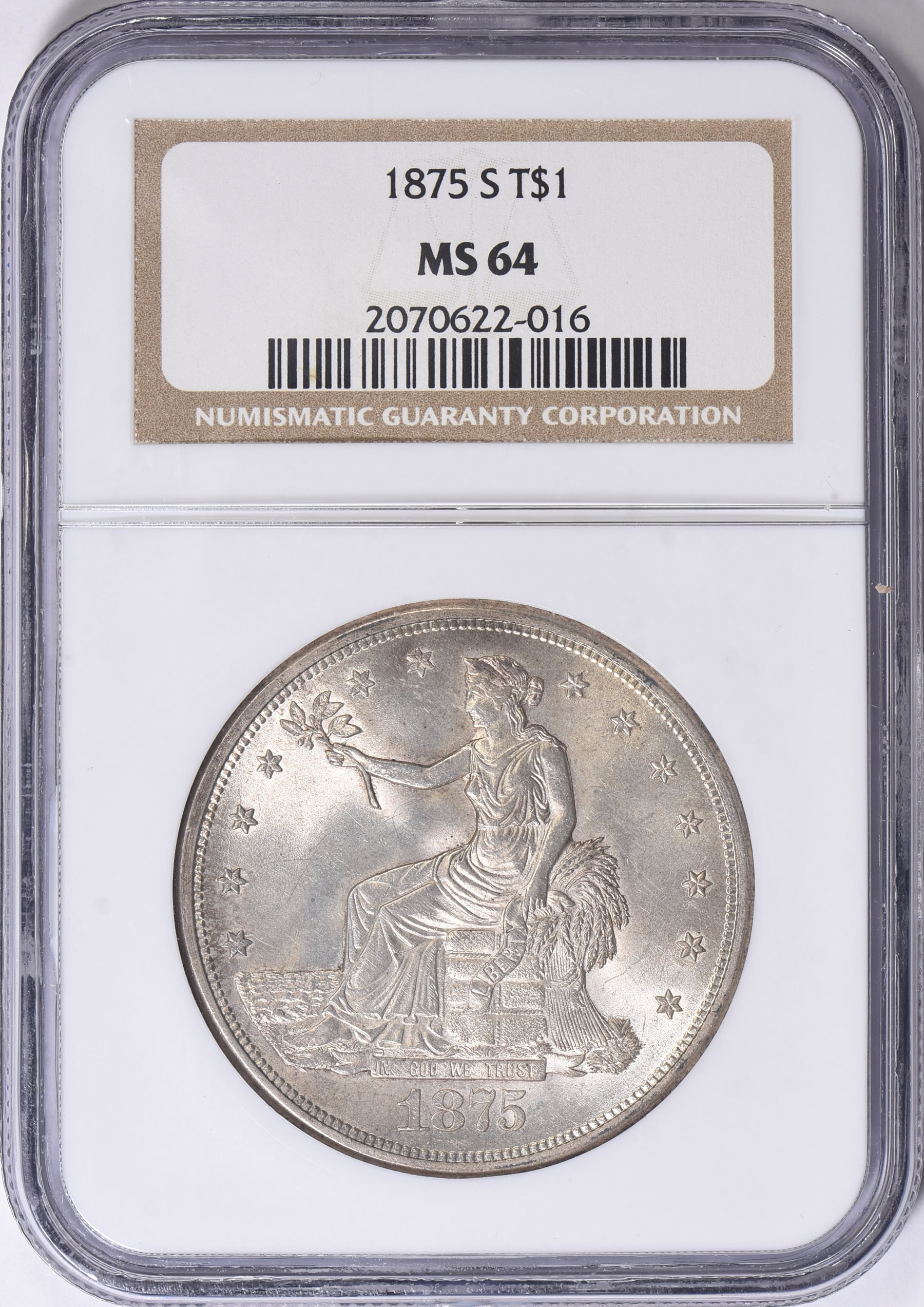 1875-S Trade Silver Dollar NGC MS-64 (Item 1670899) | GreatCollections ...