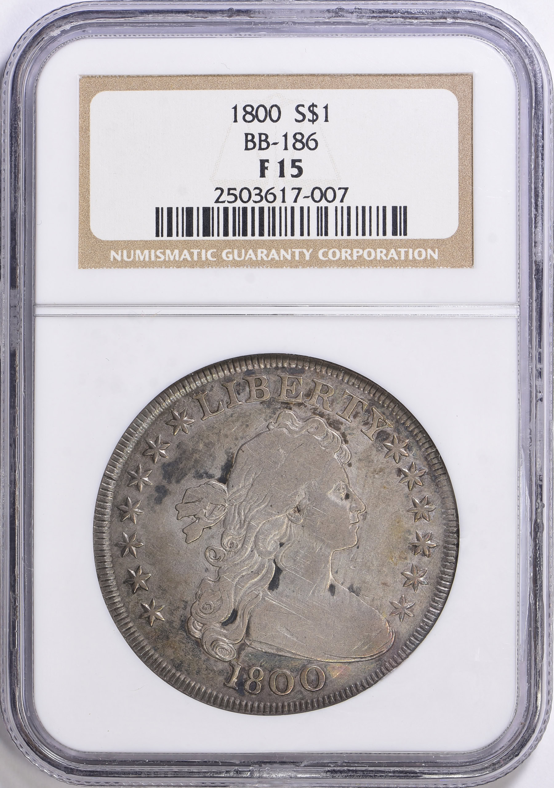 1800 Draped Bust Silver Dollar B-4 BB-186 NGC F-15 (Toned) (Item ...