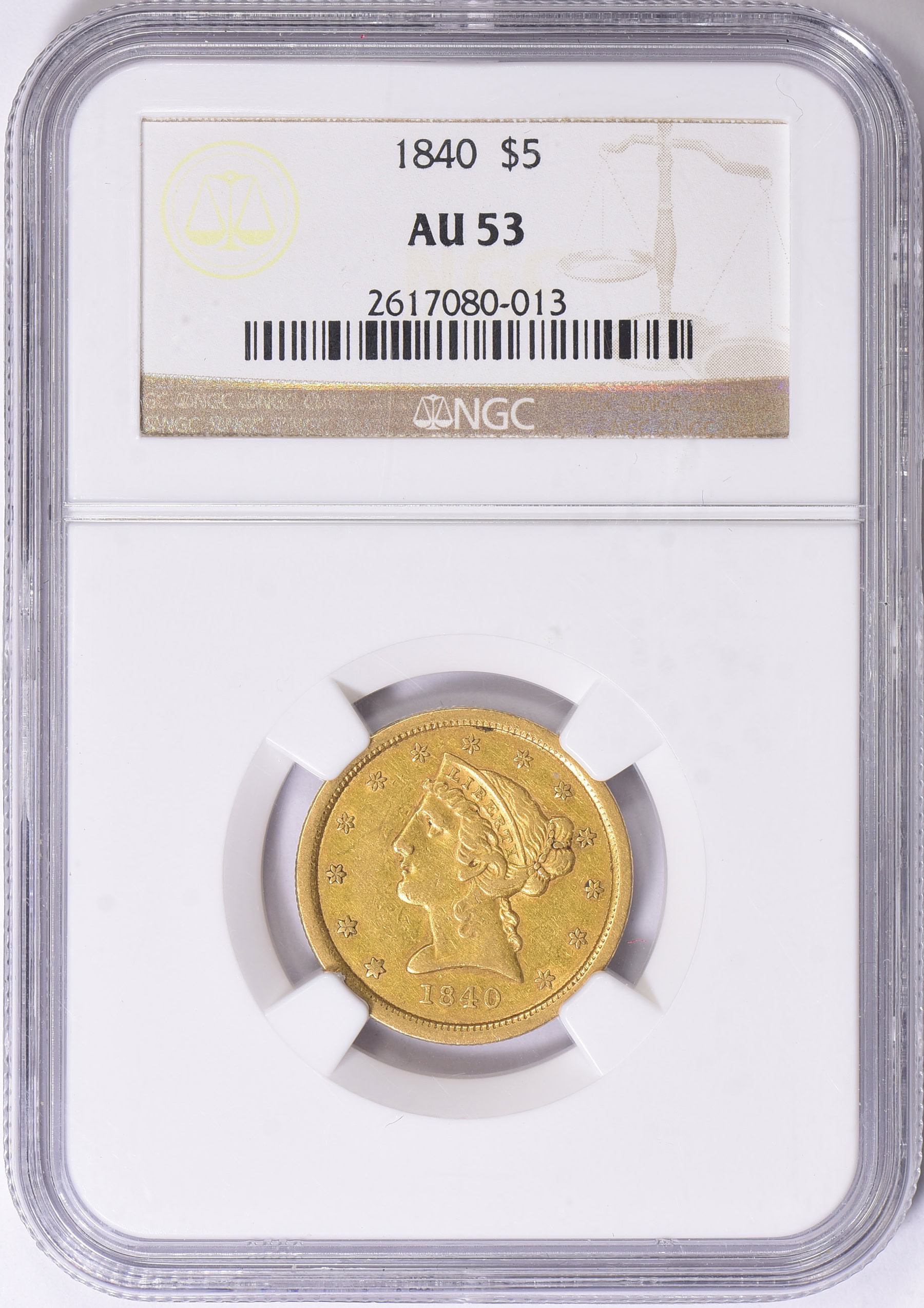 1840 Liberty Gold Half Eagle NGC AU-53 (Item 1671052 ...