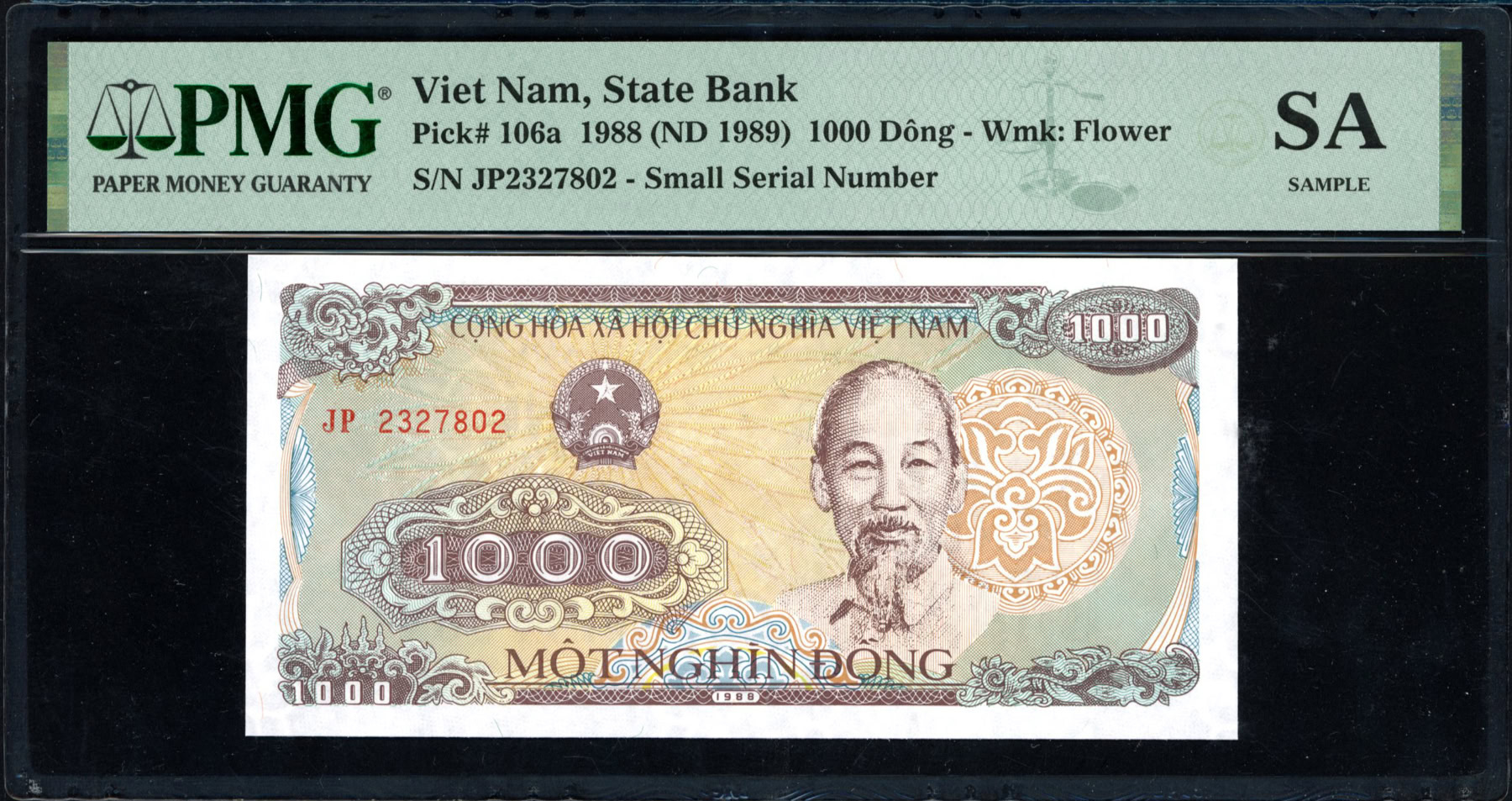 Vietnam 1988 (ND 1989) 1,000 Dong State Bank Note SCWPM-106a PMG ...