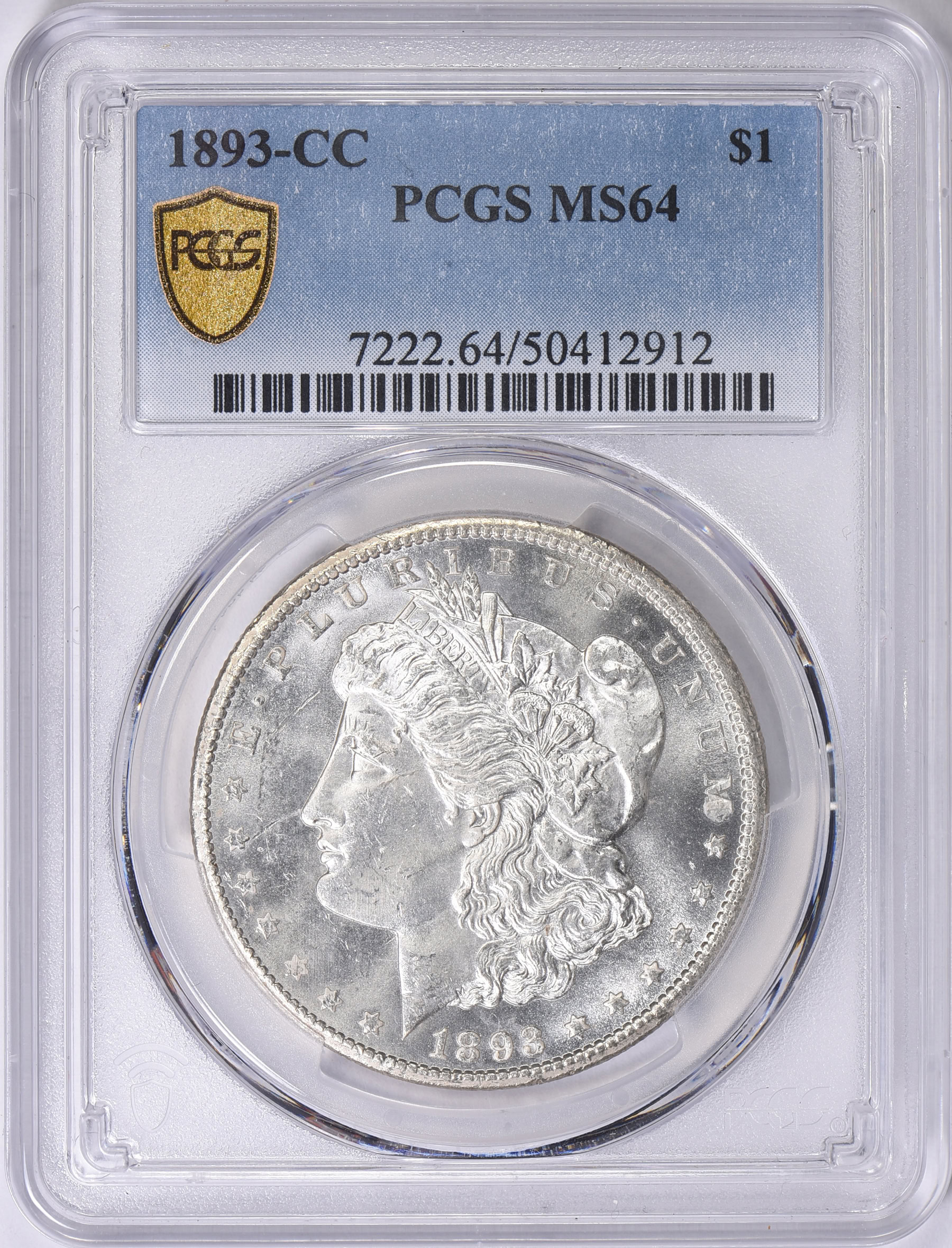 1893-CC Morgan Silver Dollar PCGS MS-64 (Item 1671813) | GreatCollections Coin Auctions