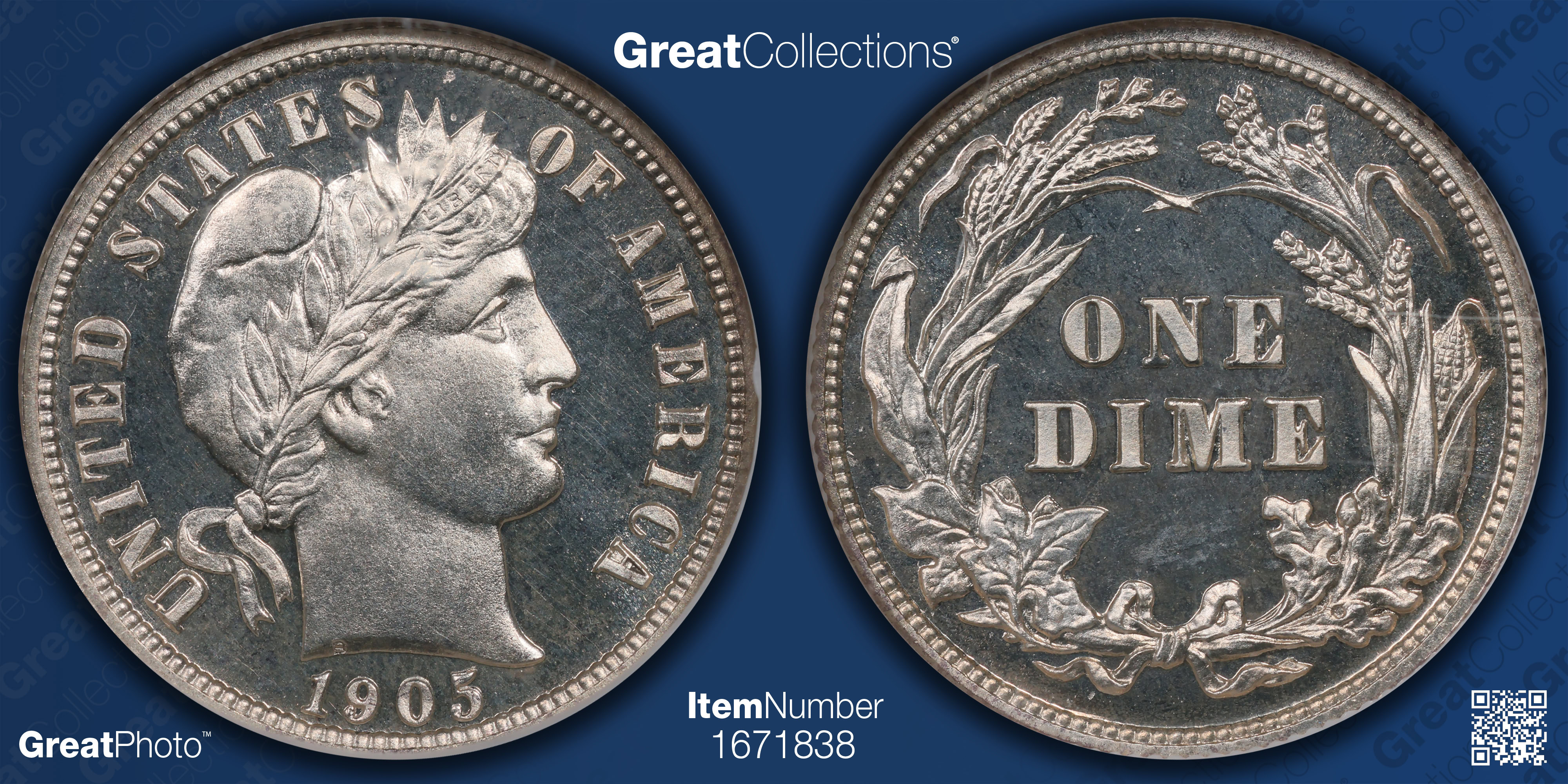 1905 Barber Dime NGC Proof-67 CAMEO (CAC Green) (Item 1671838 ...