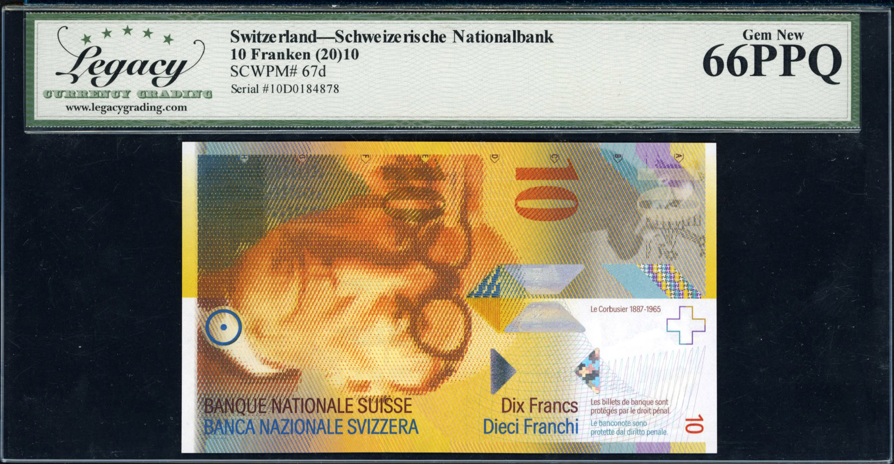Switzerland (20)10 10 Franken Schweizerische Nationalbank Note SCWPM ...