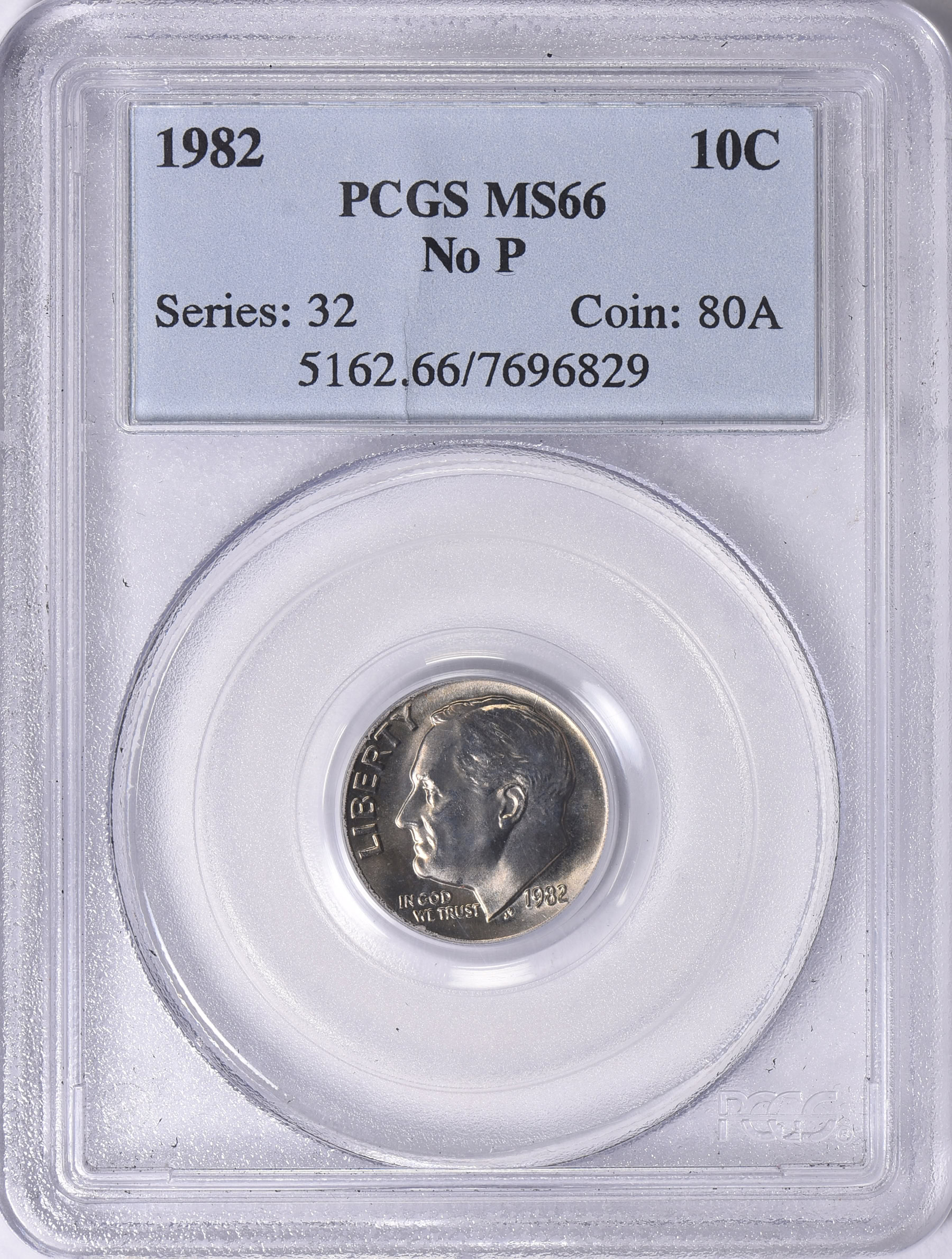 1982 Roosevelt Dime No Mintmark PCGS MS-66 (Item 1671949 ...
