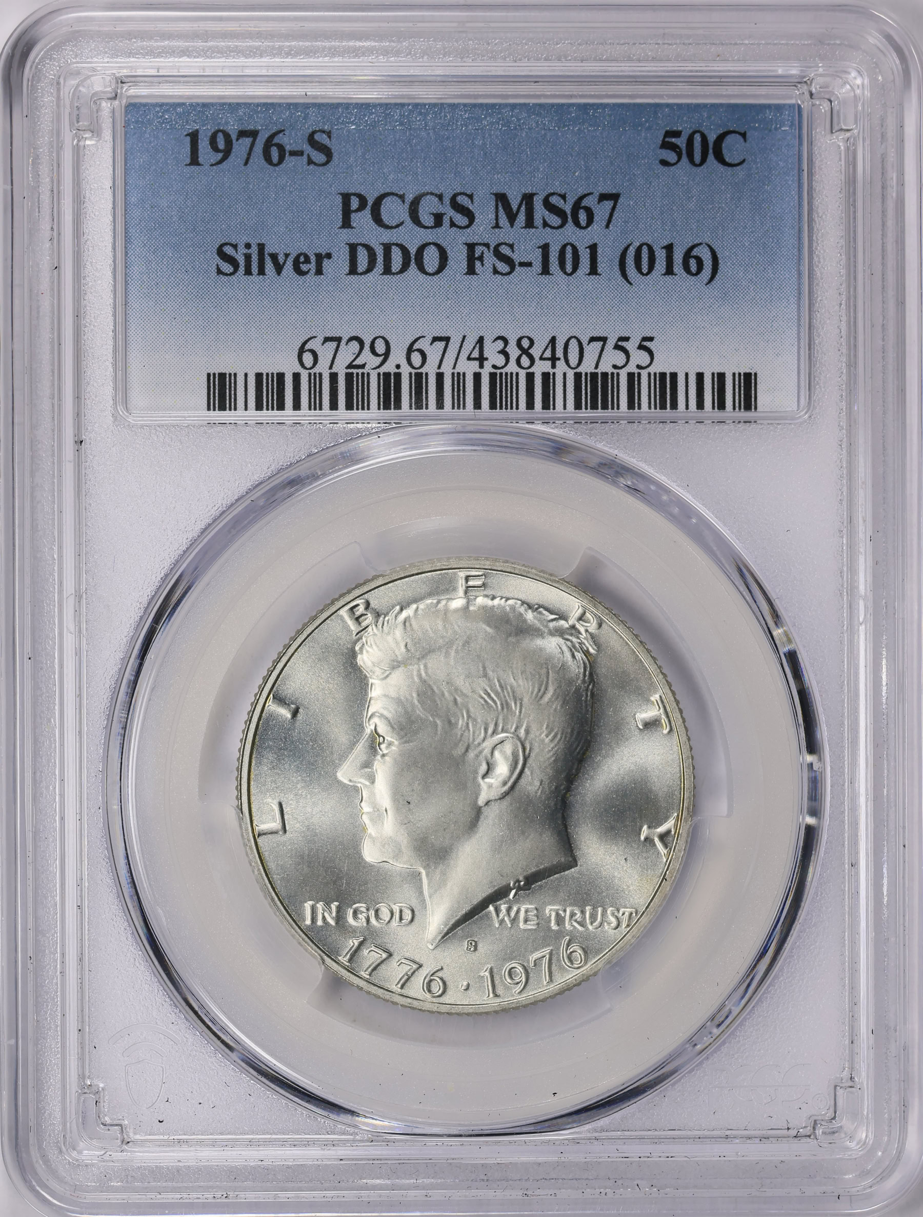 1976-S Kennedy Half Dollar Silver Doubled Die Obverse FS-101 (016) PCGS ...