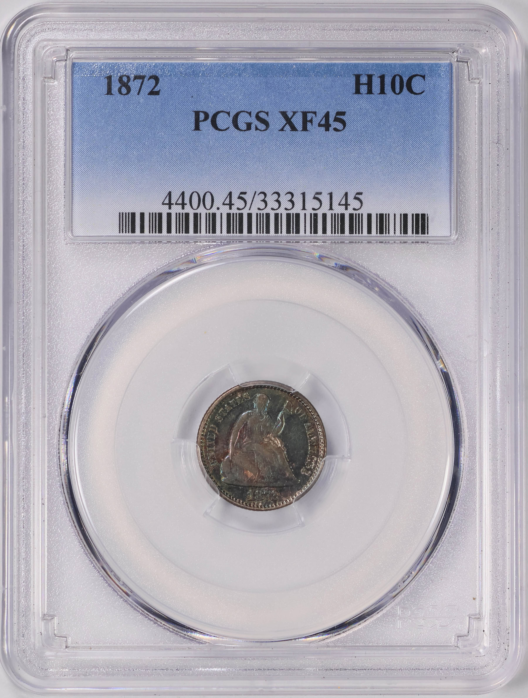 1872 Seated Liberty Half Dime PCGS XF-45 (Toned) (Item 1672049) | GreatCollections Coin Auctions
