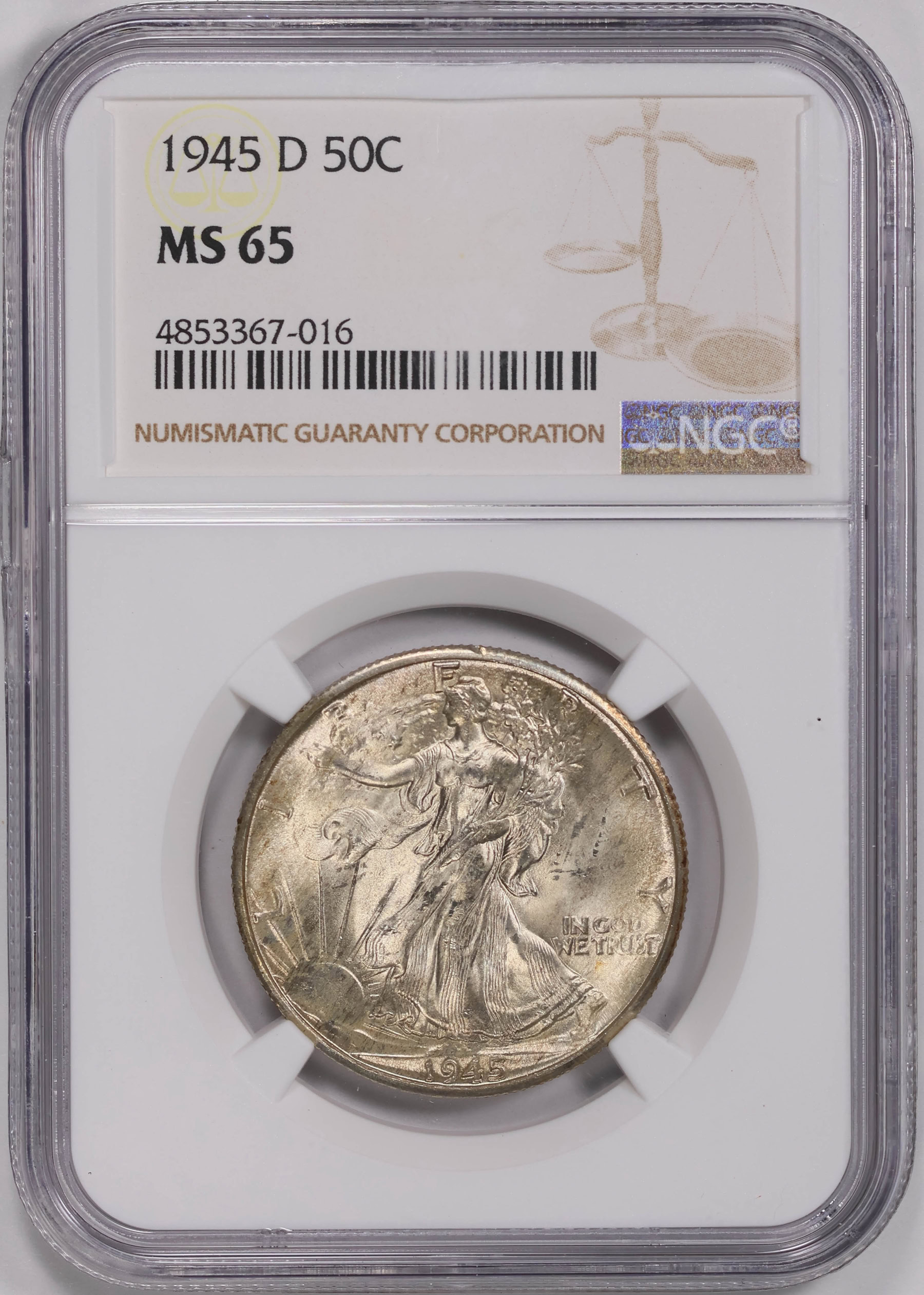 1945-D Walking Liberty Half Dollar NGC MS-65 (Item 1672064) | GreatCollections Coin Auctions