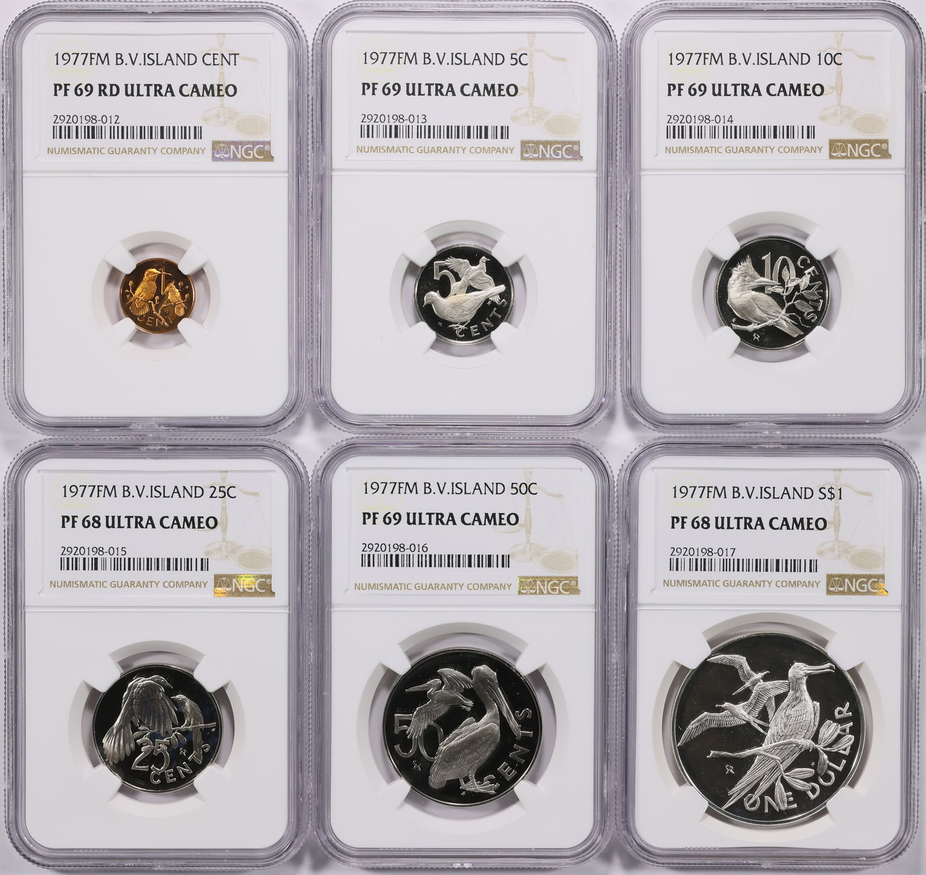 British Virgin Islands 1977-FM Cent to Dollar Proof Set KM-PS5 NGC ...