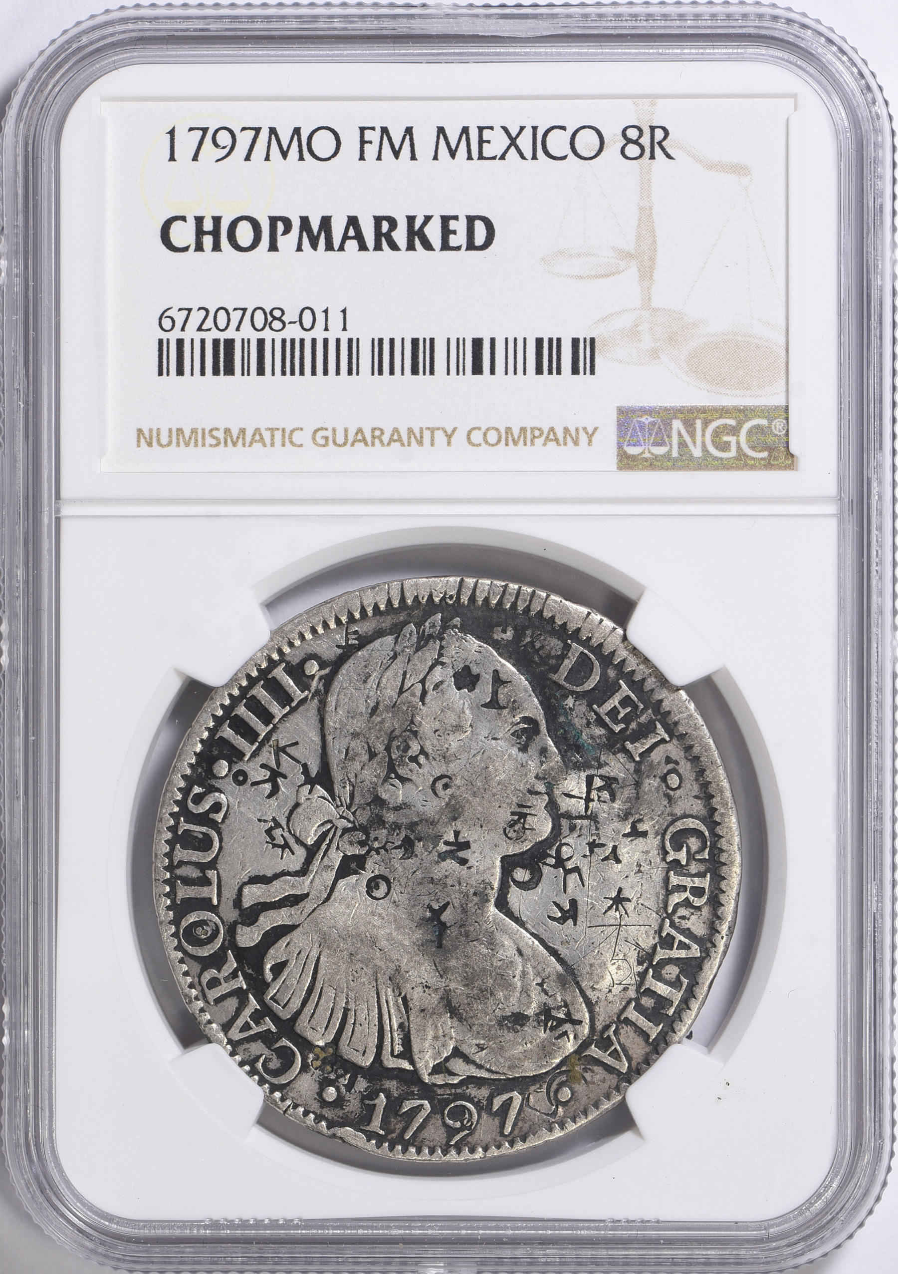 Mexico 1797-Mo FM Silver 8 Reales KM-109 NGC Chopmarked (Item 1672362) | GreatCollections Coin ...