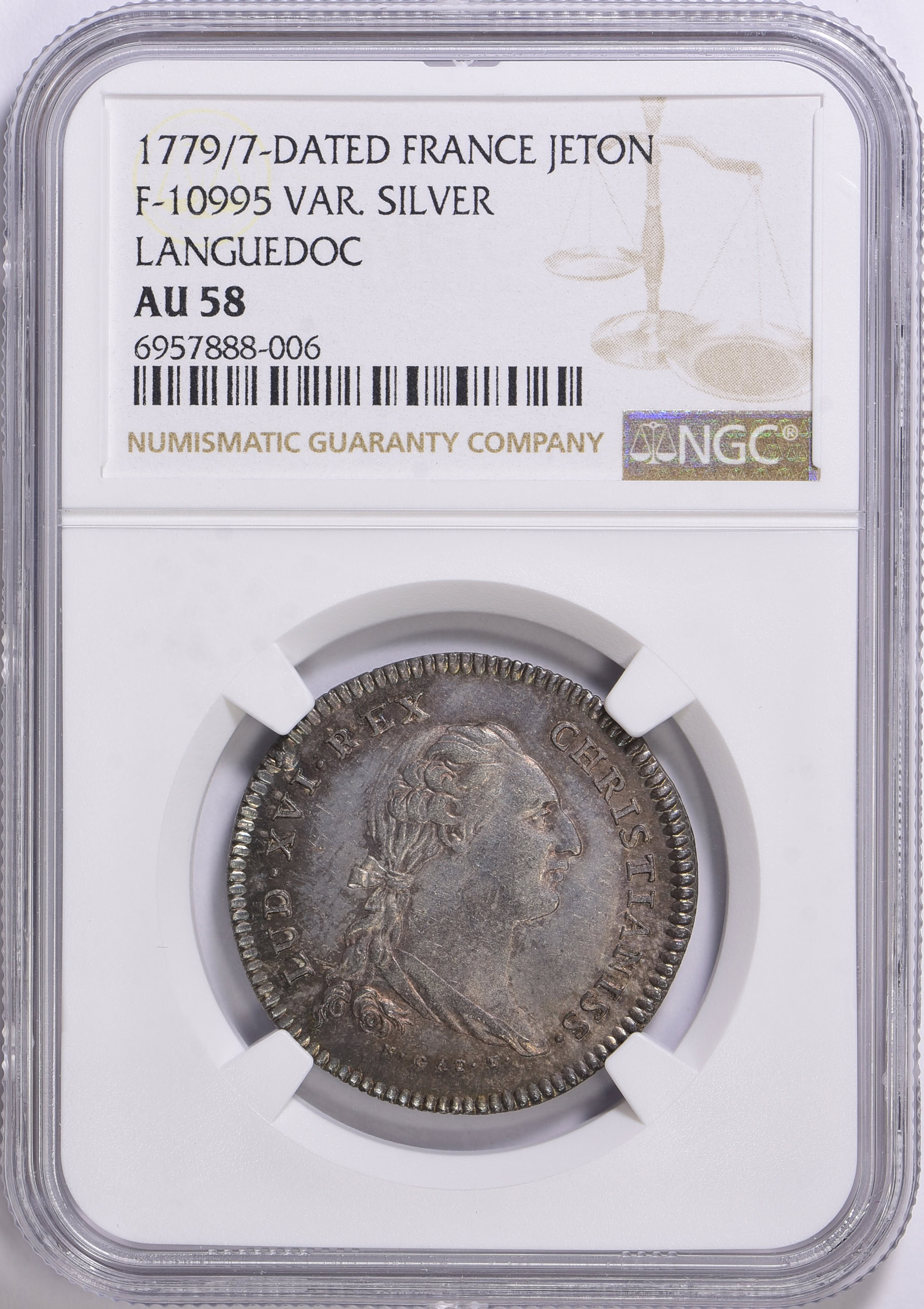 France - Languedoc 1779/7-Dated Silver 31mm Jeton F-10995 Var. NGC AU ...