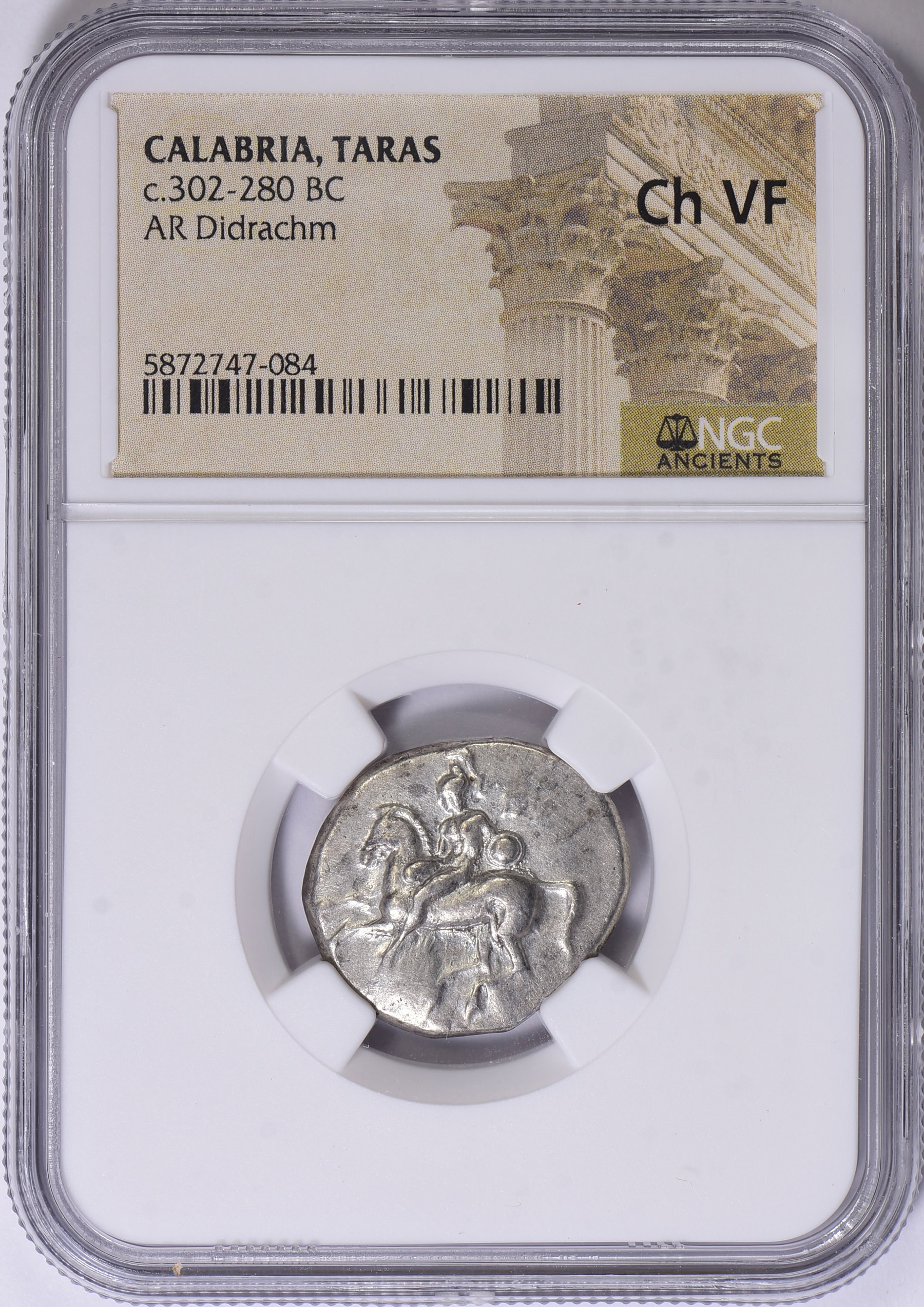 Ancient Calabria, Taras c.302-280 B.C. AR Didrachm NGC Ch VF | NGC Cert ...