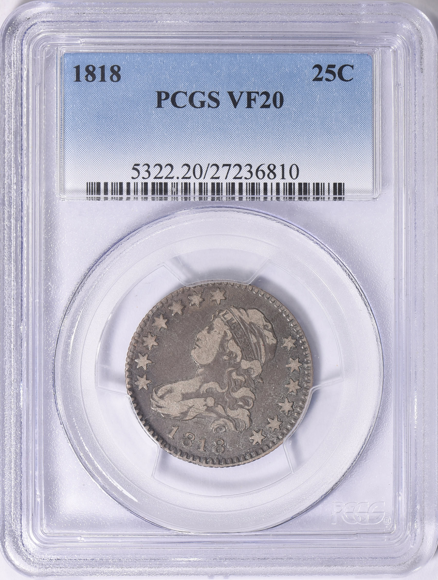 1818 Capped Bust Quarter PCGS VF-20 (Item 1672424) | GreatCollections ...