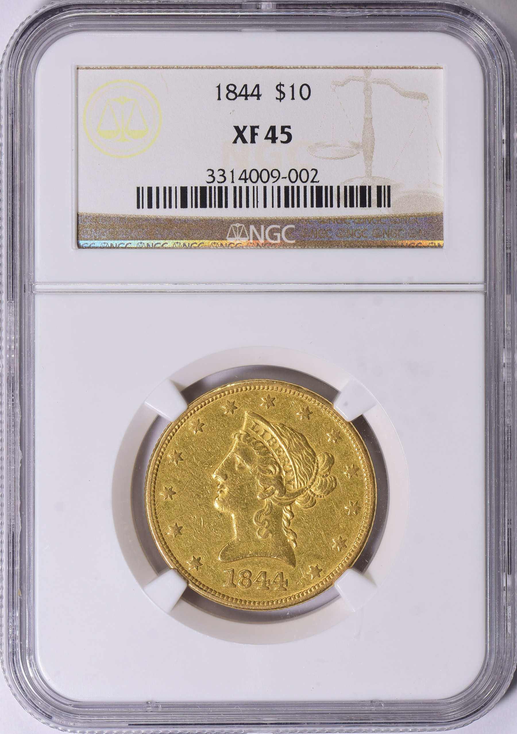 1844 Liberty Gold Eagle NGC XF-45 (Item 1672471) | GreatCollections Coin Auctions