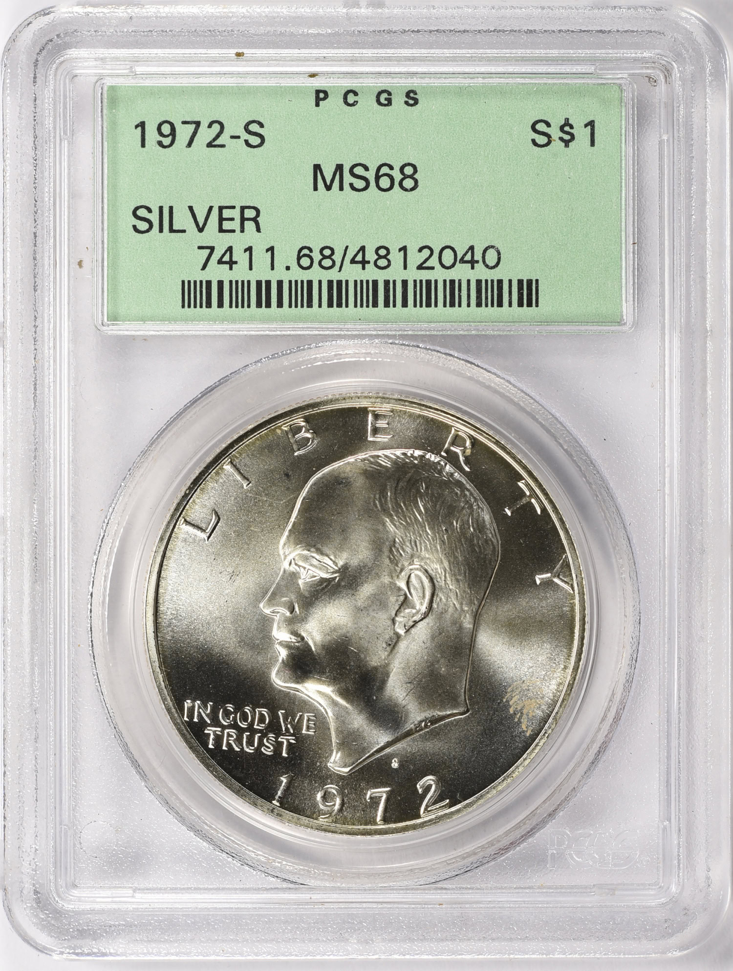 1972-S Eisenhower Dollar Silver PCGS MS-68 OGH (Item 1672883 ...