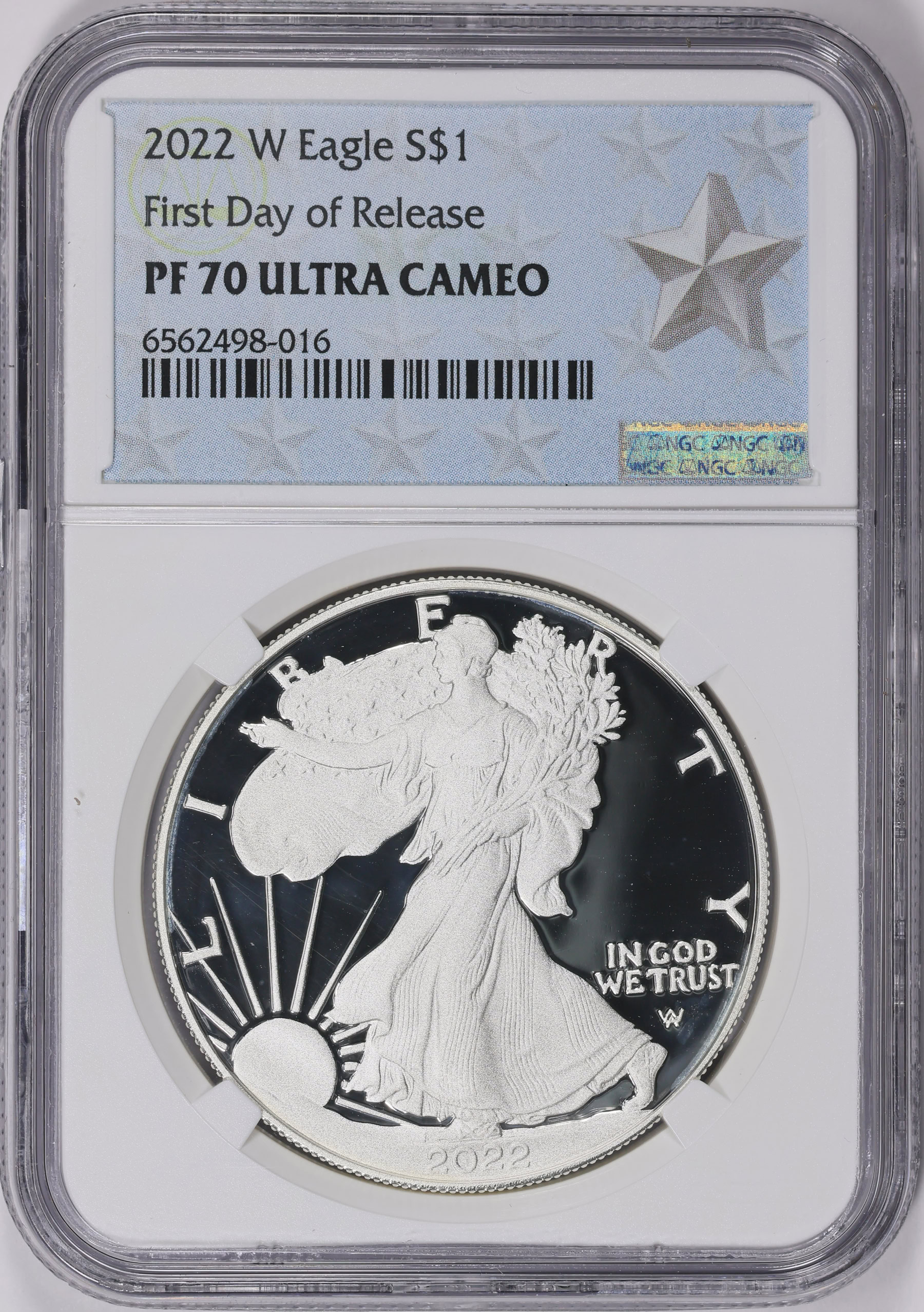 2022-W $1 Silver Eagle First Day of Release NGC Proof-70 UC (West Point Star Label) (Item ...