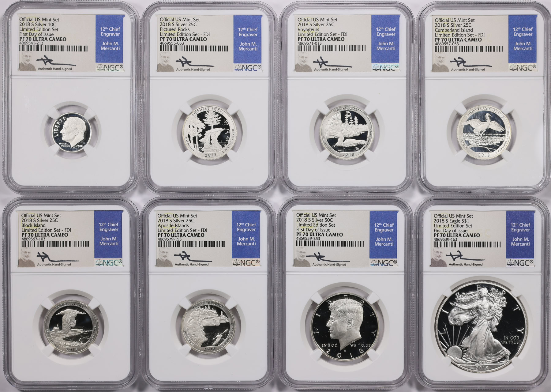 2018-S Limited Edition Silver Proof Set First Day of Issue NGC Proof-70 ...