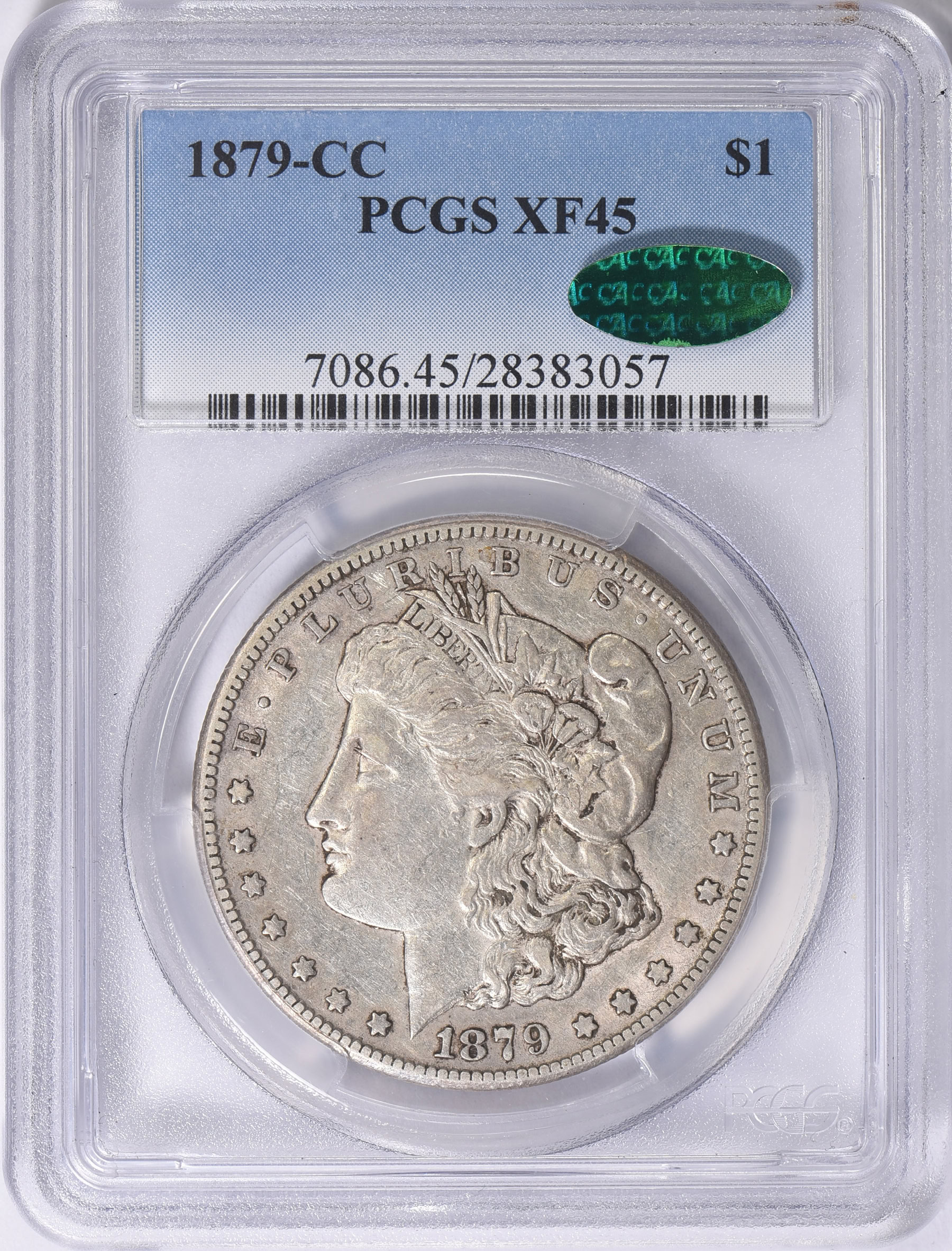 1879-CC Morgan Silver Dollar PCGS XF-45 (CAC Green) (Item 1673010) | GreatCollections Coin Auctions