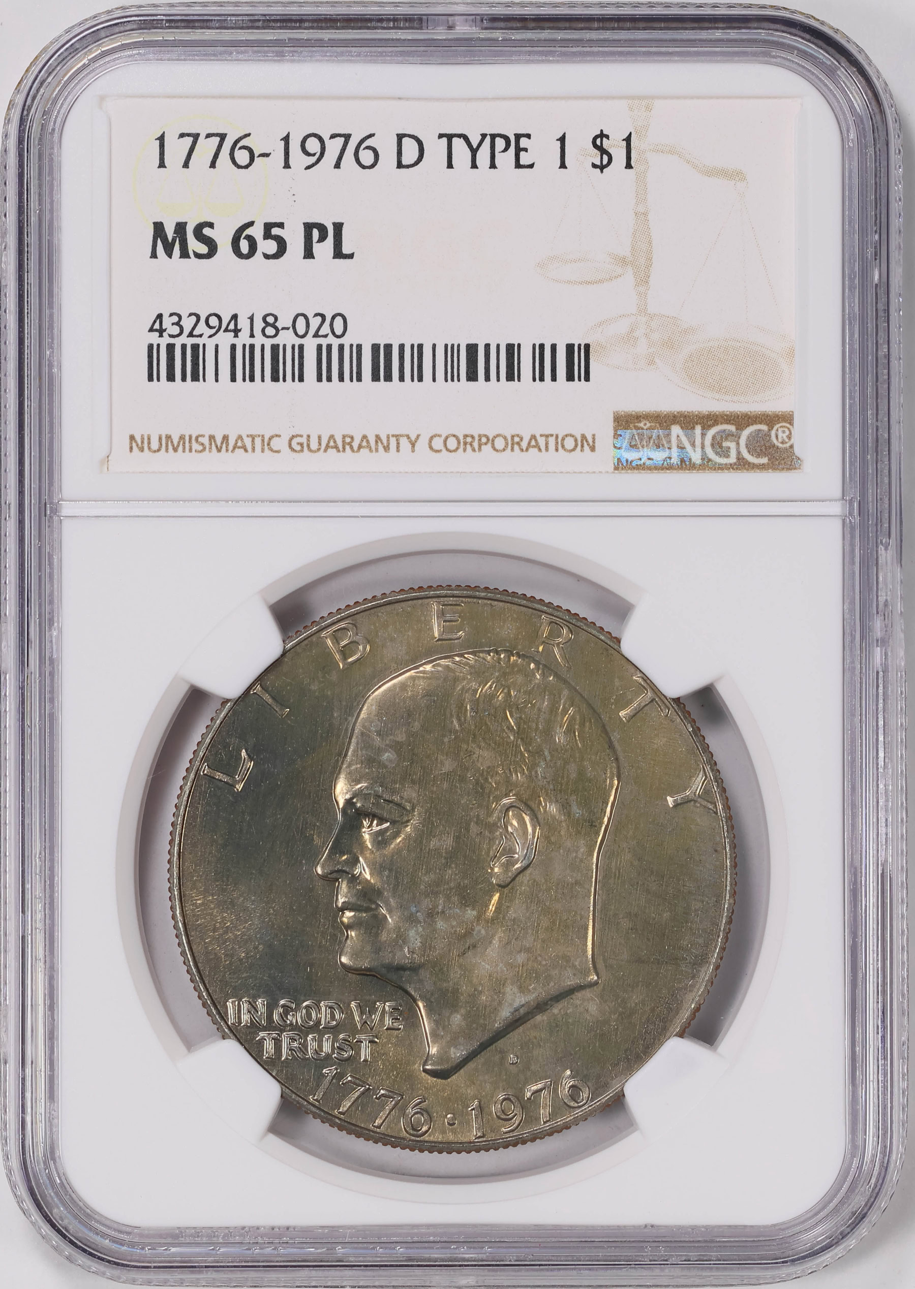 1976-D Eisenhower Dollar Type 1 NGC MS-65 PL (Item 1673086) | GreatCollections Coin Auctions