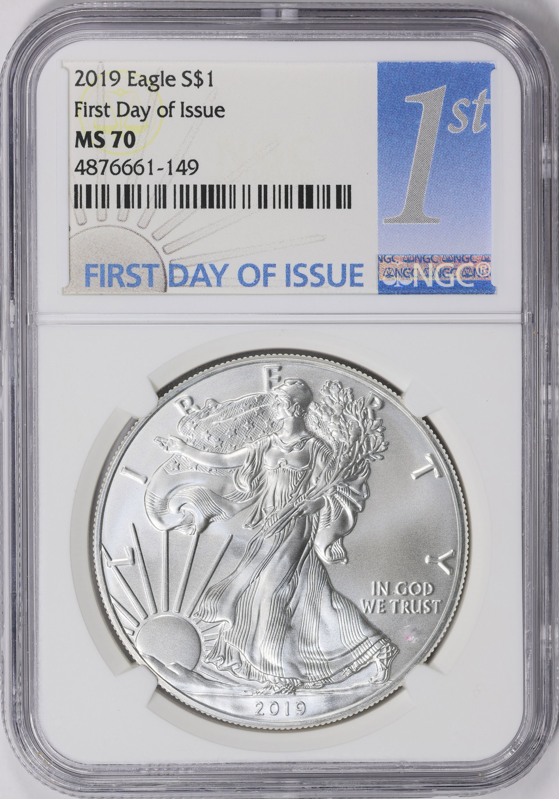 2019 $1 Silver Eagle First Day of Issue NGC MS-70 (Item 1673150 ...