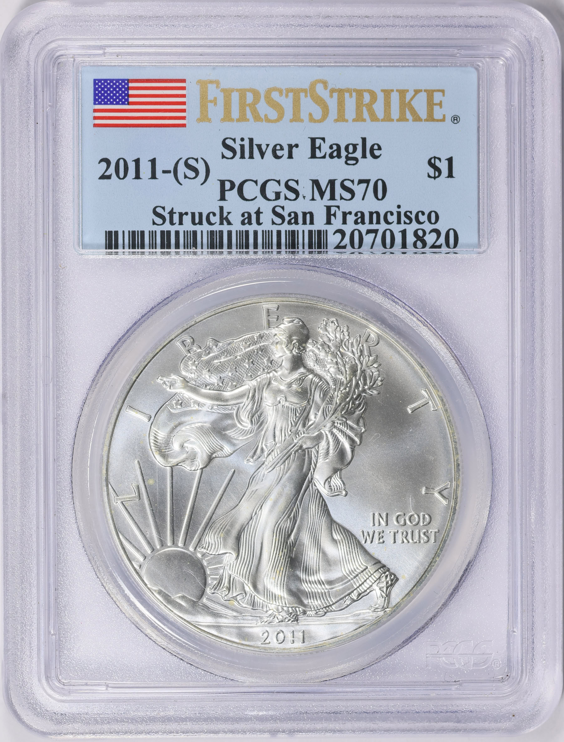 2011-(S) $1 Silver Eagle Struck at San Francisco First Strike PCGS MS ...