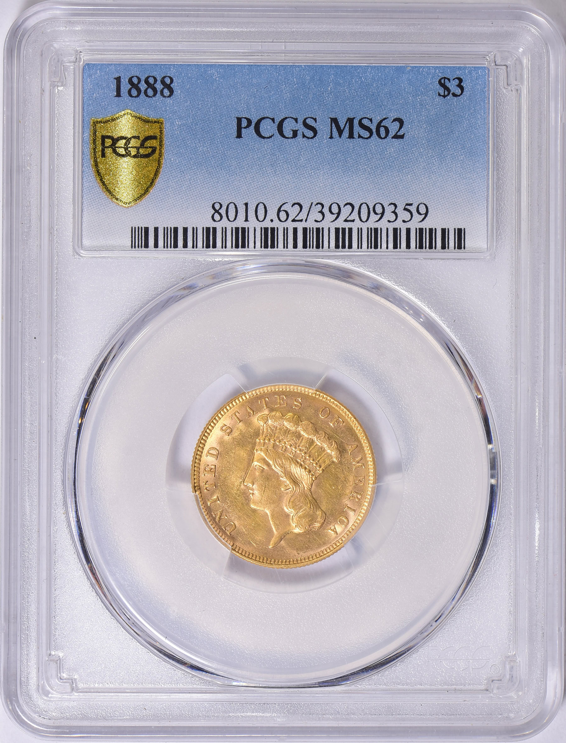 1888 Three-Dollar Gold Piece PCGS MS-62 (Item 1673519 ...