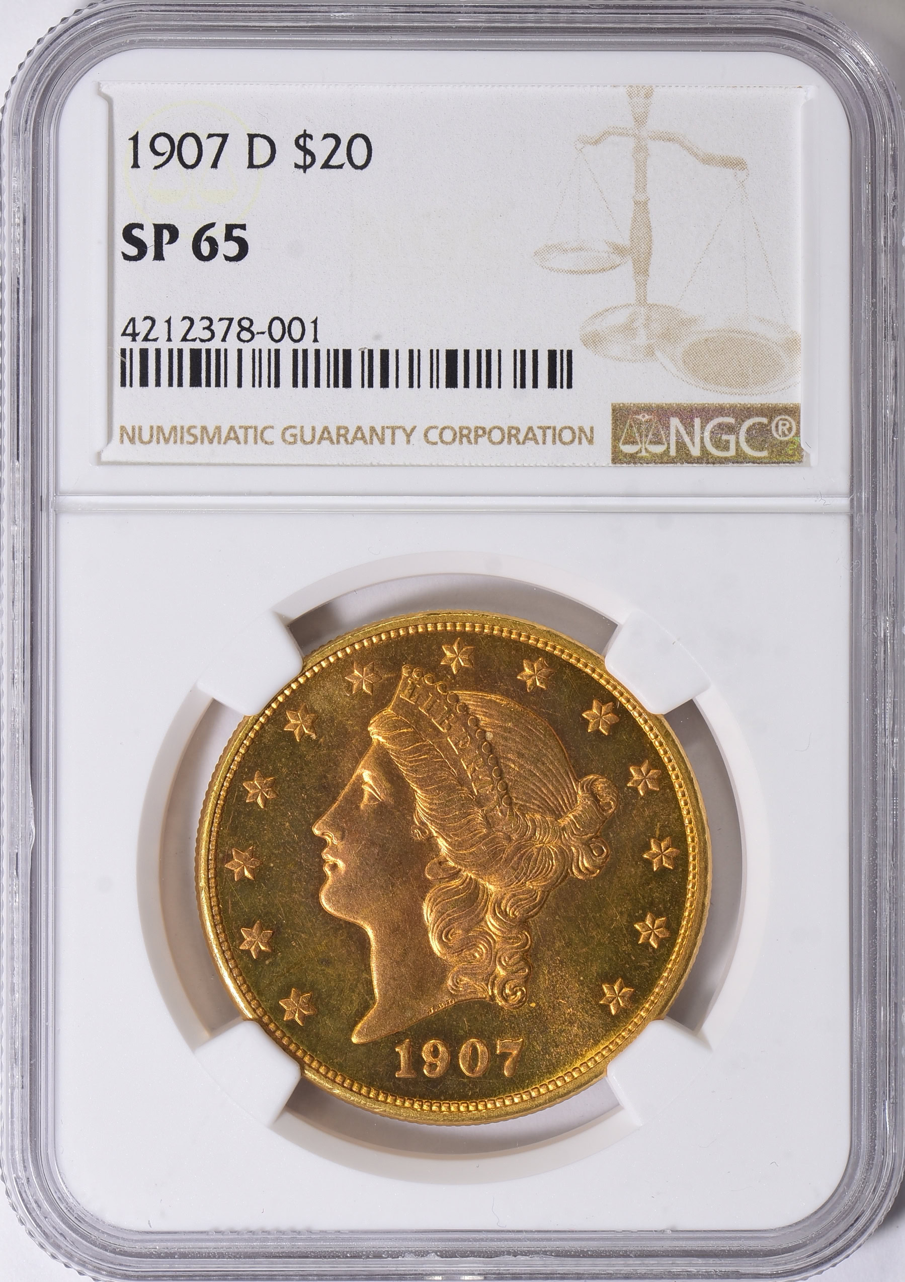 1907-D Liberty Gold Double Eagle NGC SP-65 | NGC Cert #4212378-001 ...