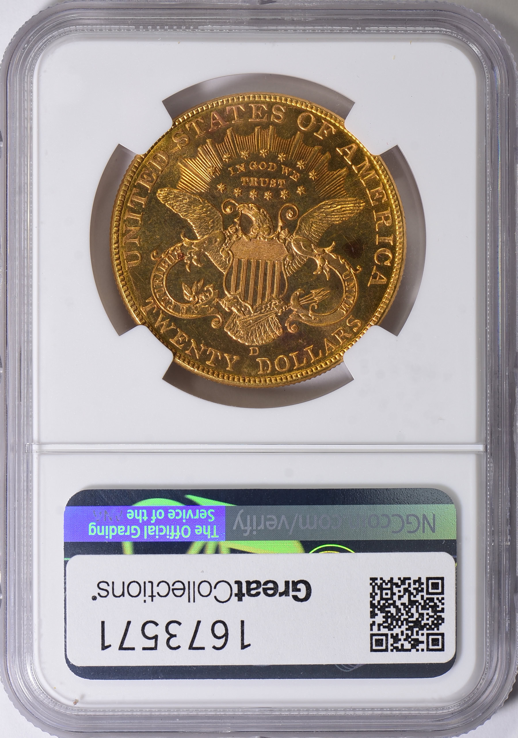 1907-D Liberty Gold Double Eagle NGC SP-65 | NGC Cert #4212378-001 | GreatCollections Coin ...