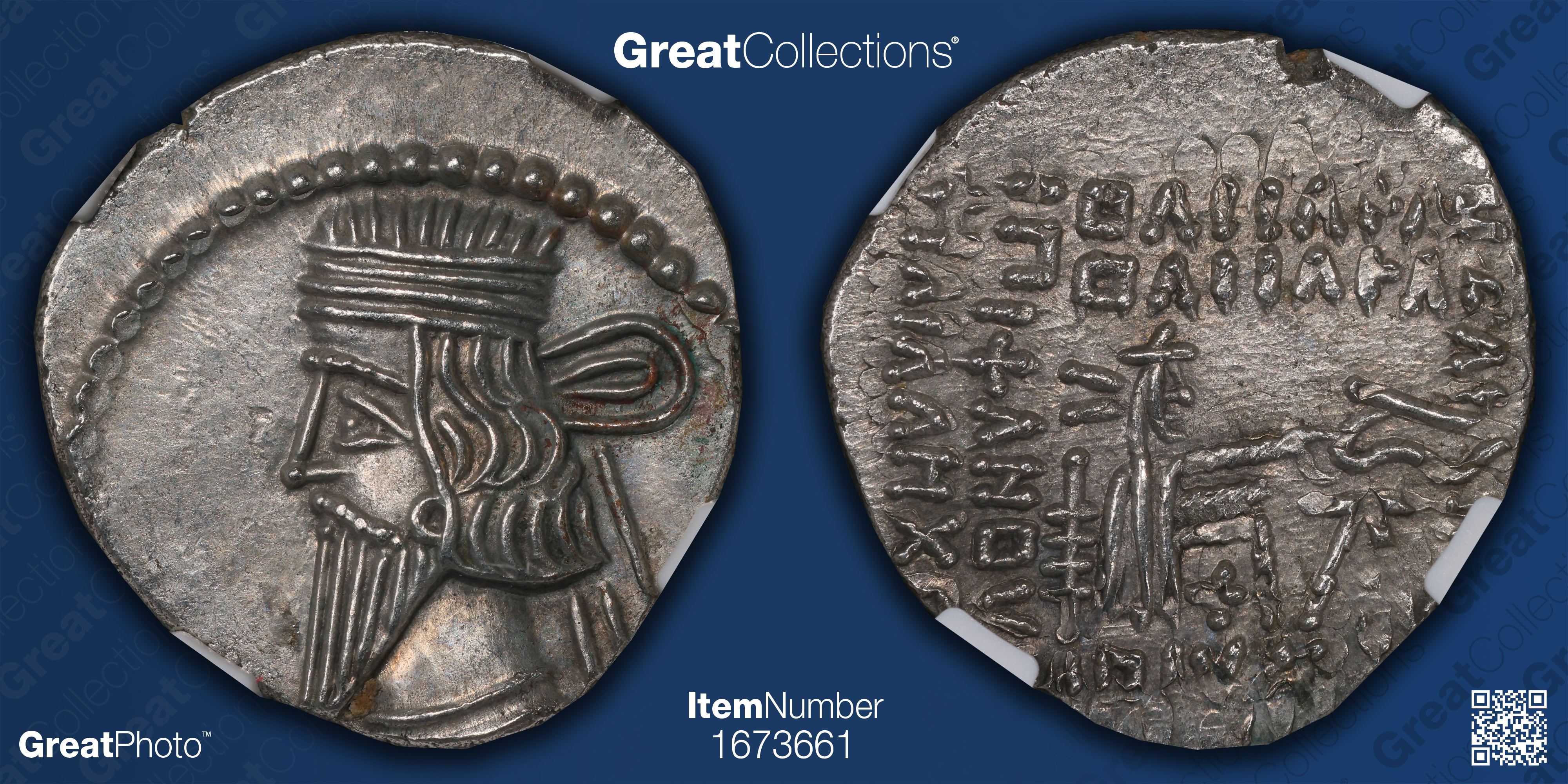 Ancient Parthian Kingdom, Pacorus (c.A.D. 78-120) AR Drachm NGC Ch AU ...