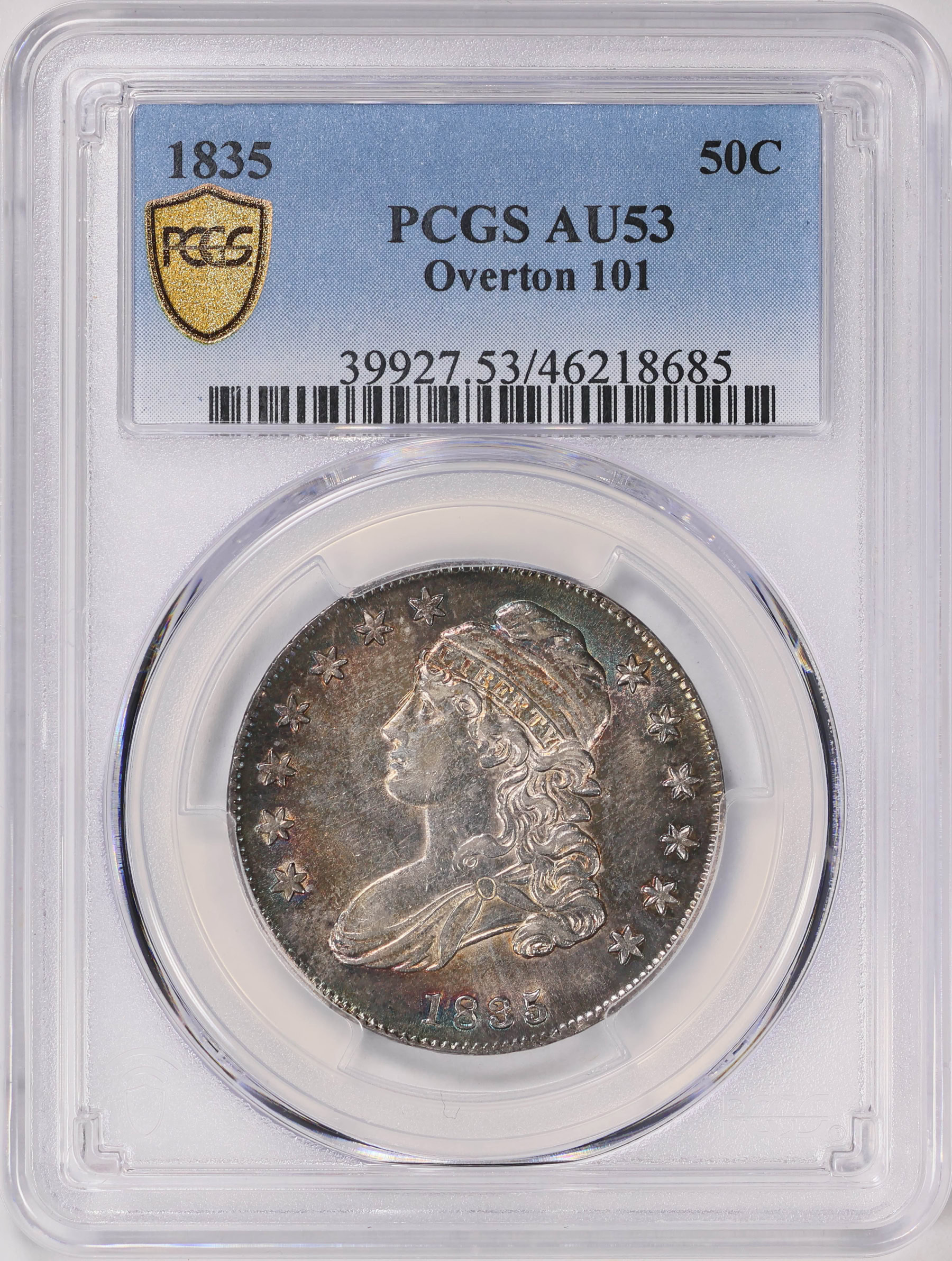 1835 Capped Bust Half Dollar Overton 101 PCGS AU-53 (Toned) (Item ...