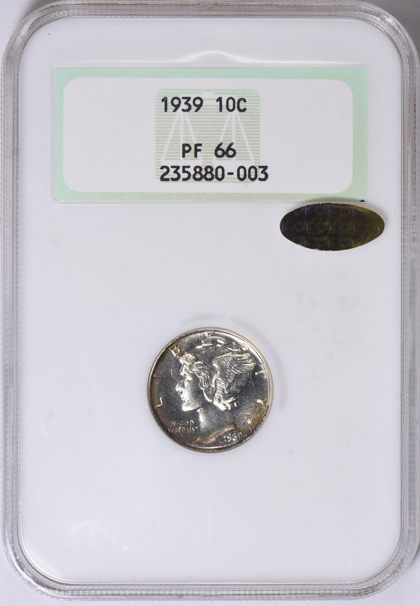 1939 Mercury Dime NGC Proof-66 (CAC Gold) OH (Item 1673890) | GreatCollections Coin Auctions